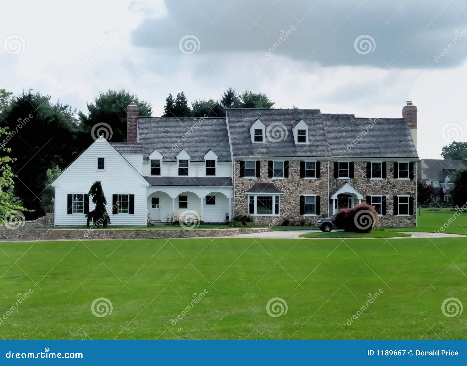 Large Colonial Home stock image. Image of rich, luxury - 1189667