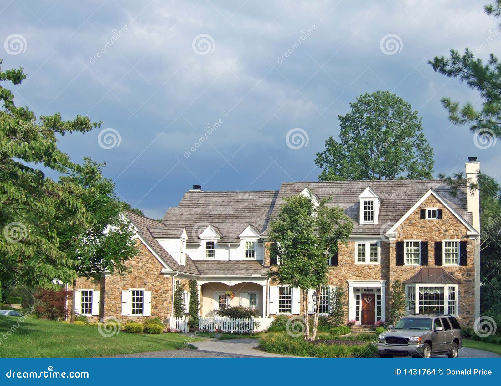 Large Colonial House stock photo. Image of suburbs, house - 1431764