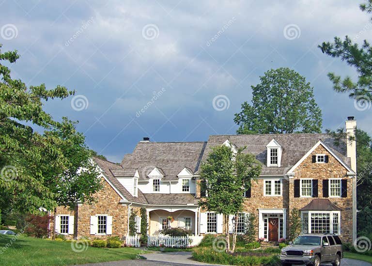 Large Colonial House stock photo. Image of suburbs, house - 1431764