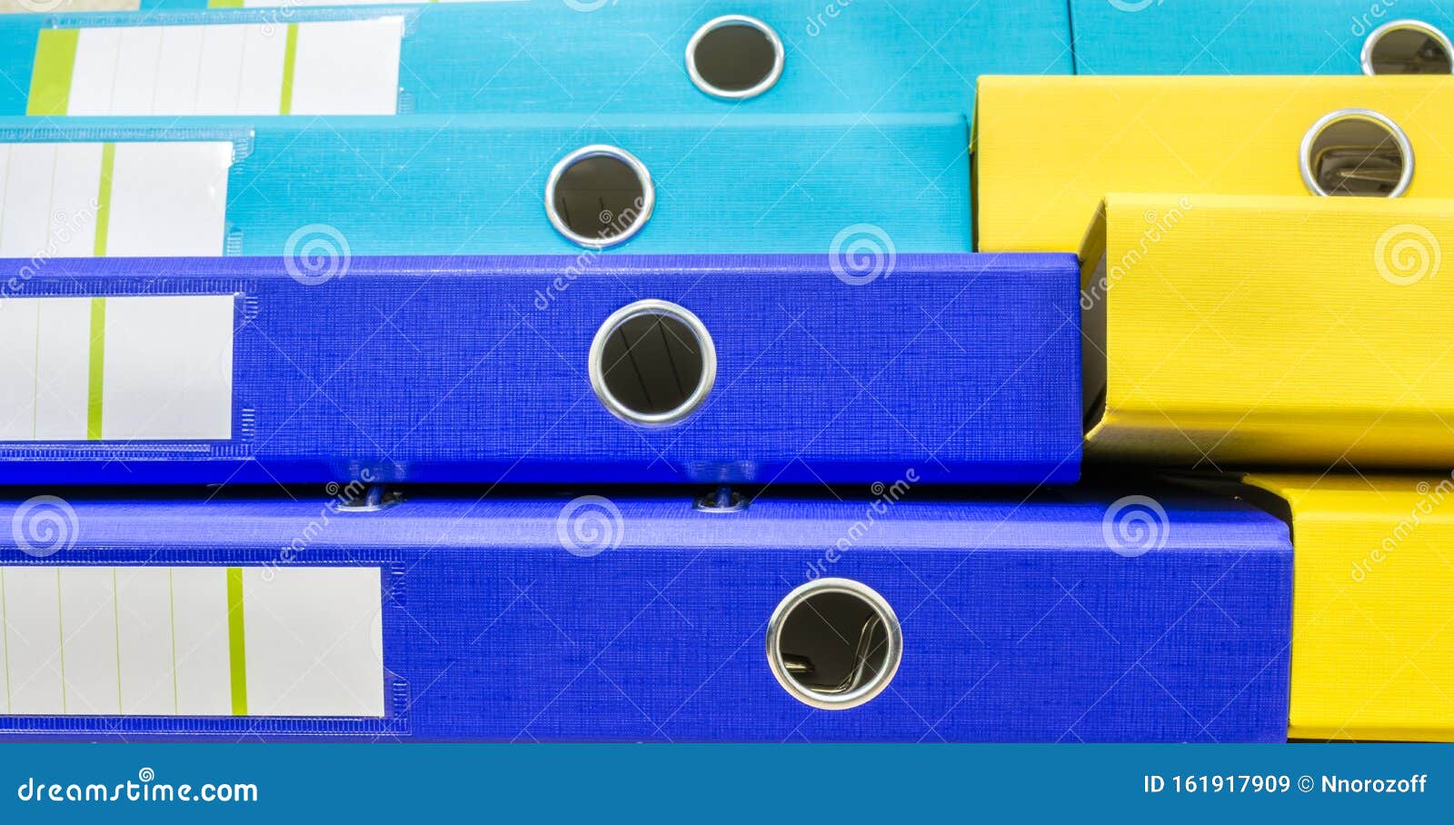 Large Color Folders for Documents on the Table in Office, Close-up ...