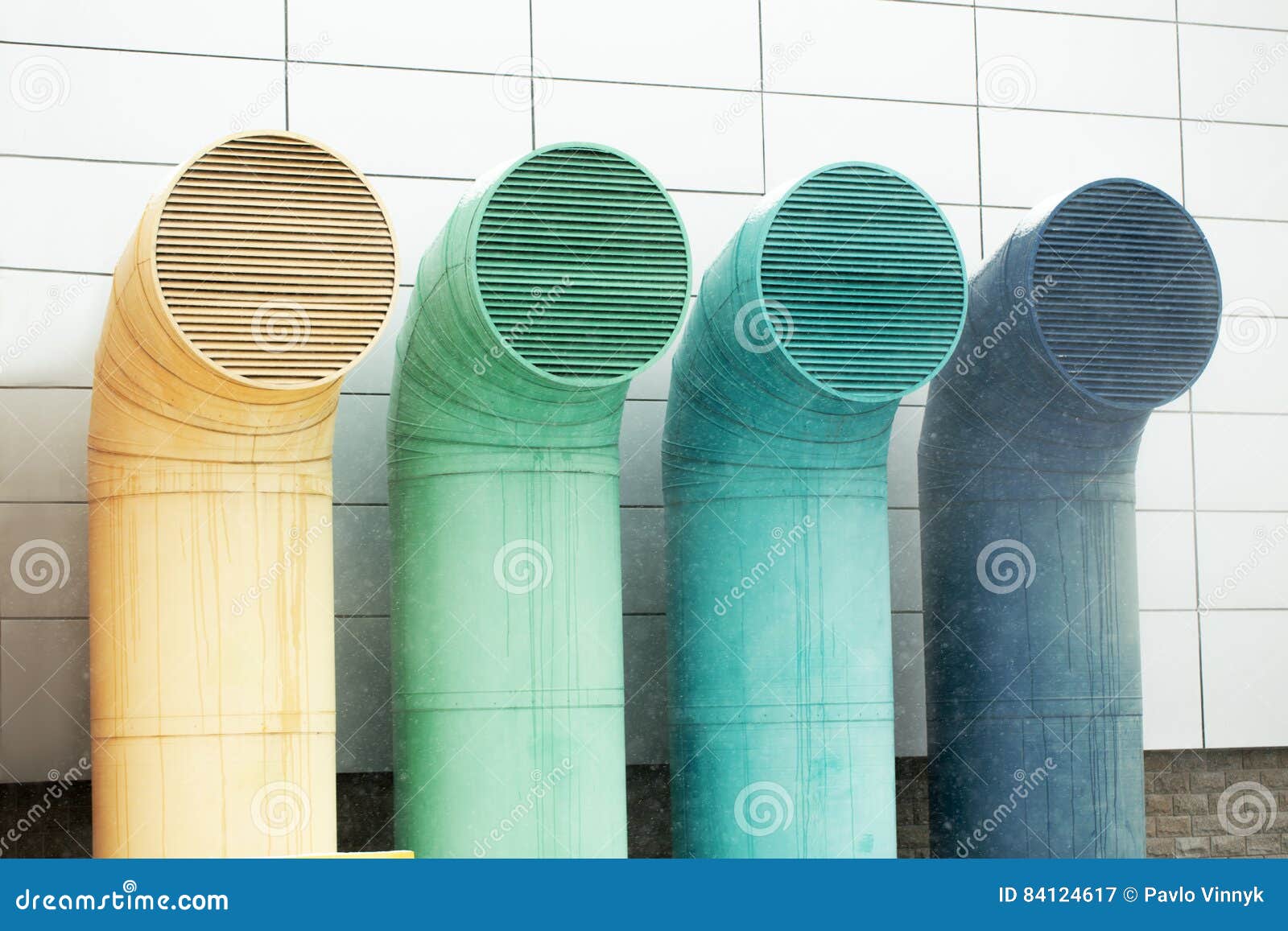 Large Color Ventilation Pipes of Industrial Building, Stock Image ...
