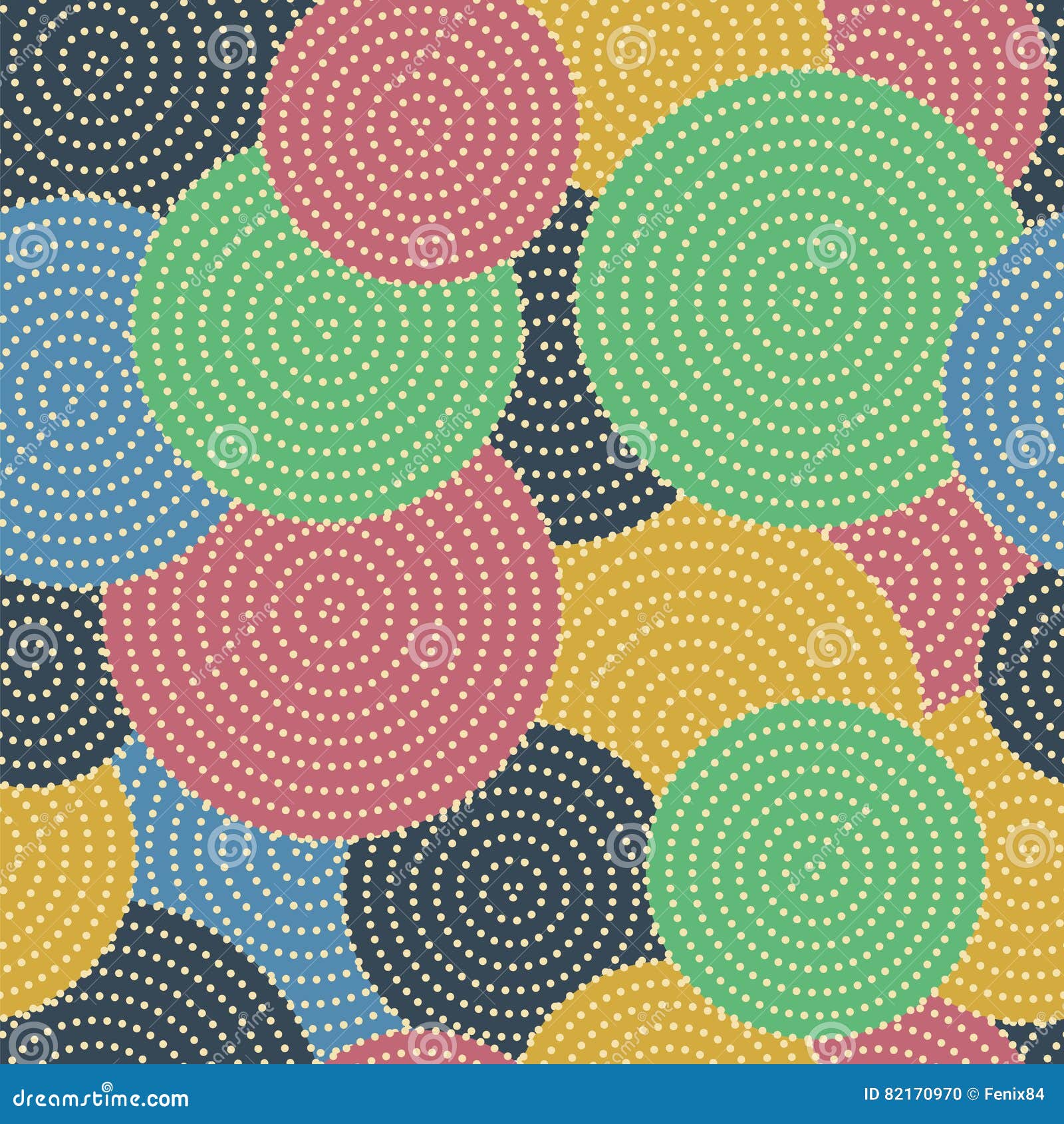 Colored Circles On A Gray Background With Illumination. Seamless ...