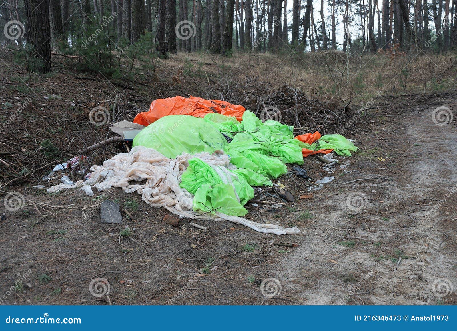 A Large Colored Pile of Garbage Made of Colored Plastic and Cellophane ...