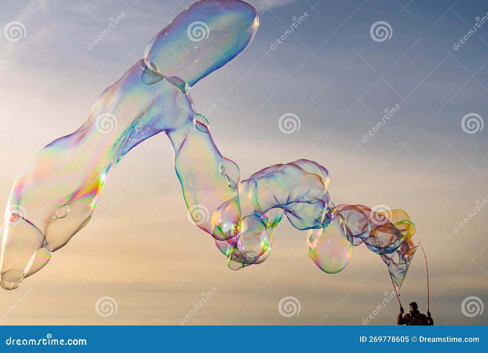 Sunlight Refracting through Large Colorful Bubbles on the Ocean Coast ...