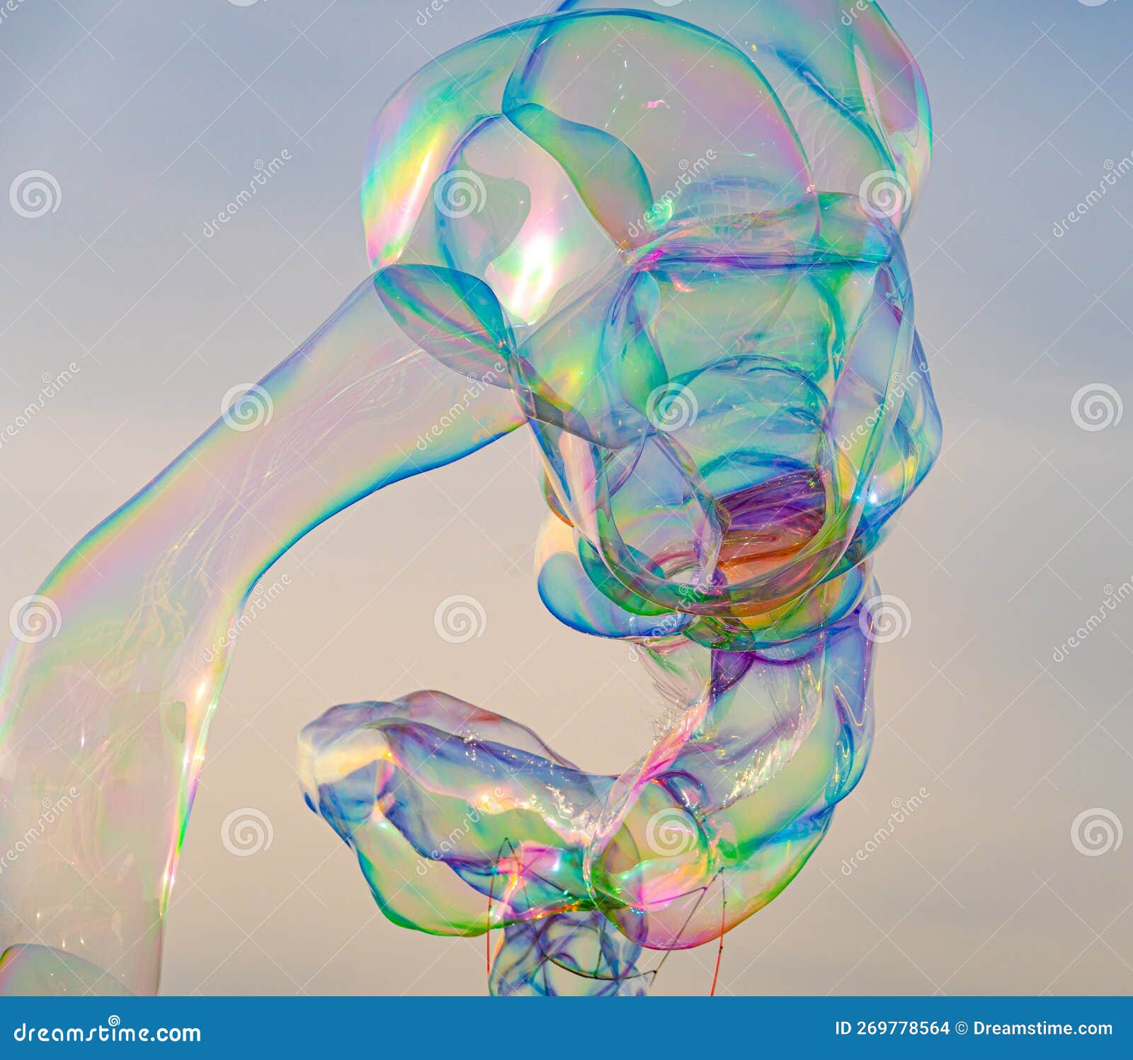 Sunlight Refracting through Large Colorful Bubbles on the Ocean Coast ...