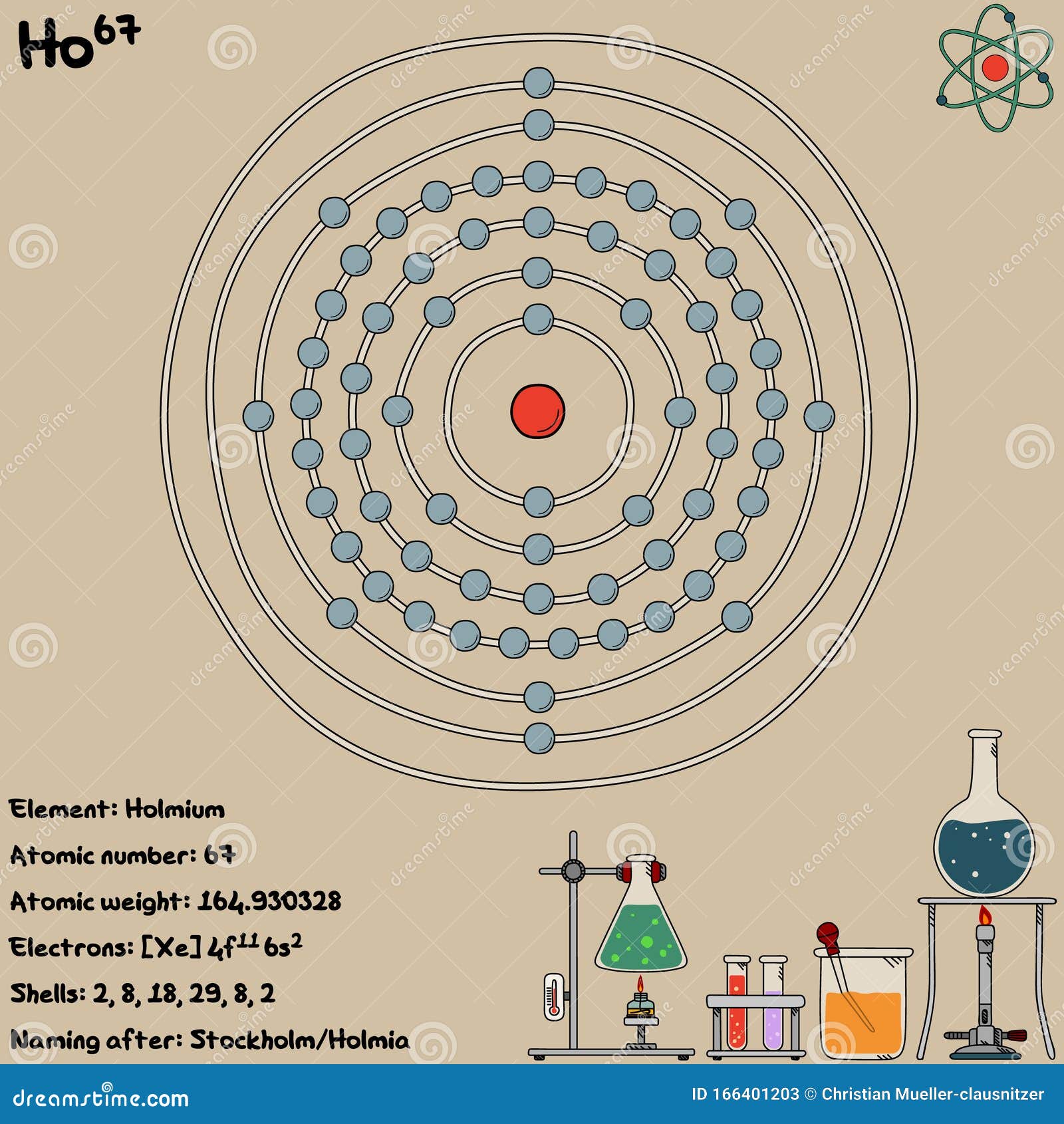 Infographic of the Element of Holmium Stock Vector - Illustration of ...