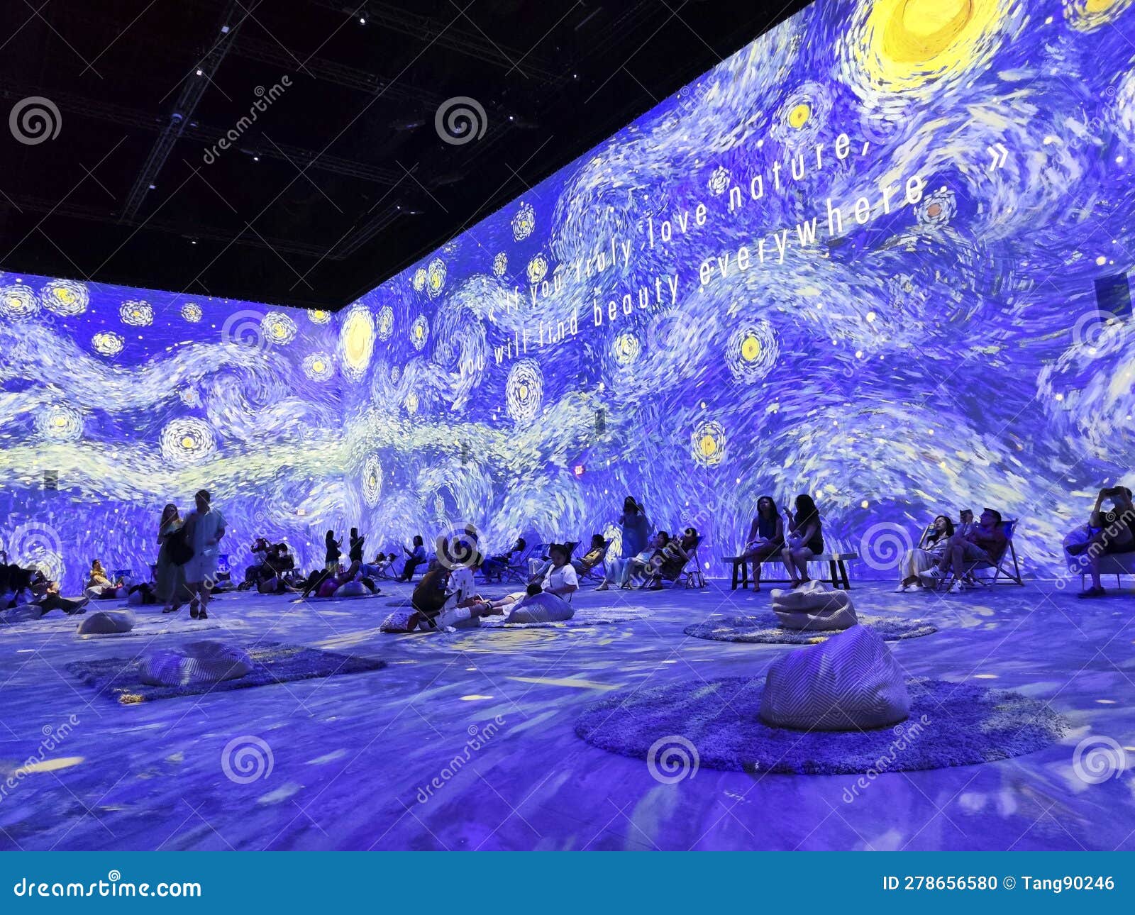 Large Colorful Projected Display of Van Gogh Arts on the Wall in the ... Large Colorful Projected Display of Van Gogh Arts on the Wall in the ...