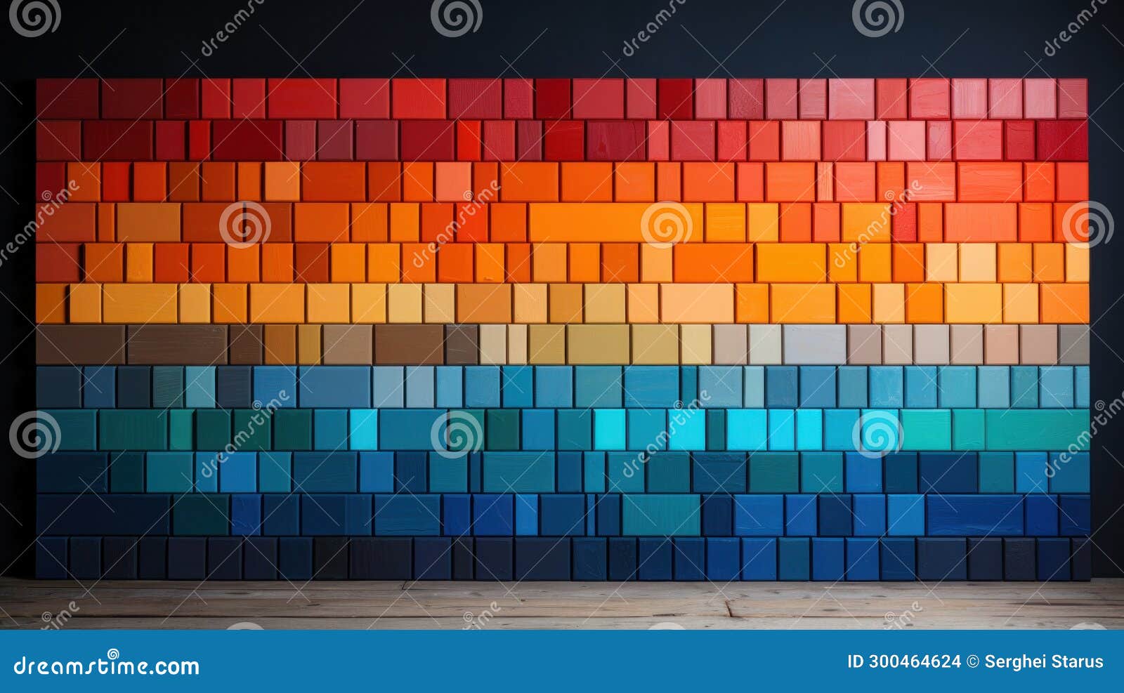 A Large Colorful Wall Made of Many Different Colored Tiles, AI Stock ...