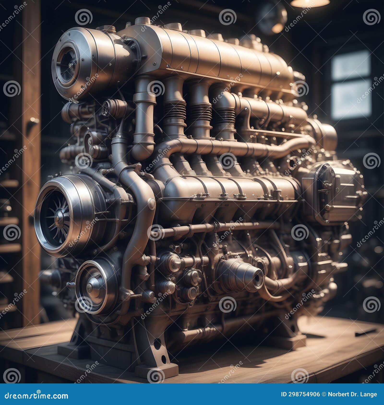 Large Combustion Engine, AI-generatet Stock Illustration - Illustration ...