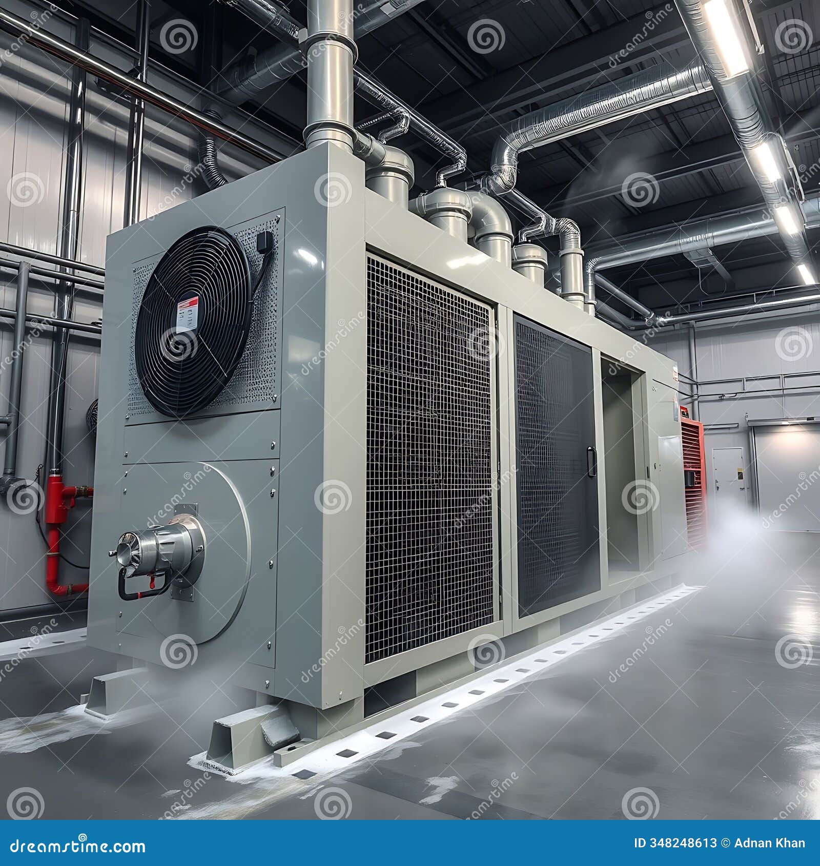 A Large Commercial Refrigeration Compressor Inside a Cold Storage ...
