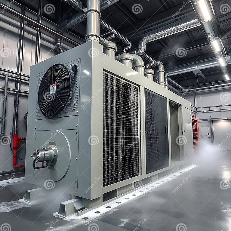 A Large Commercial Refrigeration Compressor Inside a Cold Storage ...