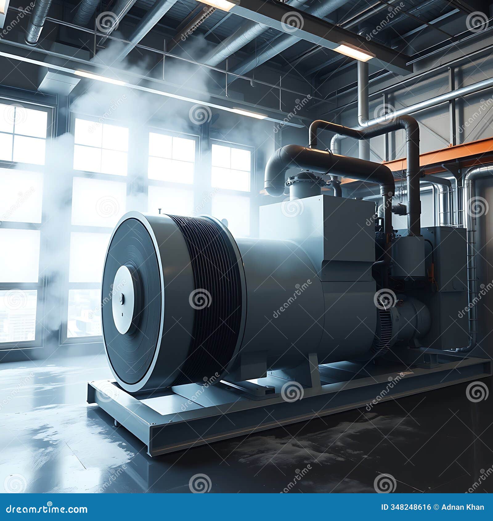 A Large Commercial Refrigeration Compressor Inside a Cold Storage ...