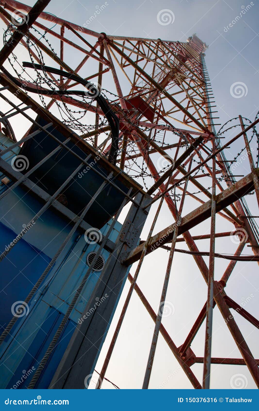 Large Communication Tower in the Daytime View from the Outside Stock ...