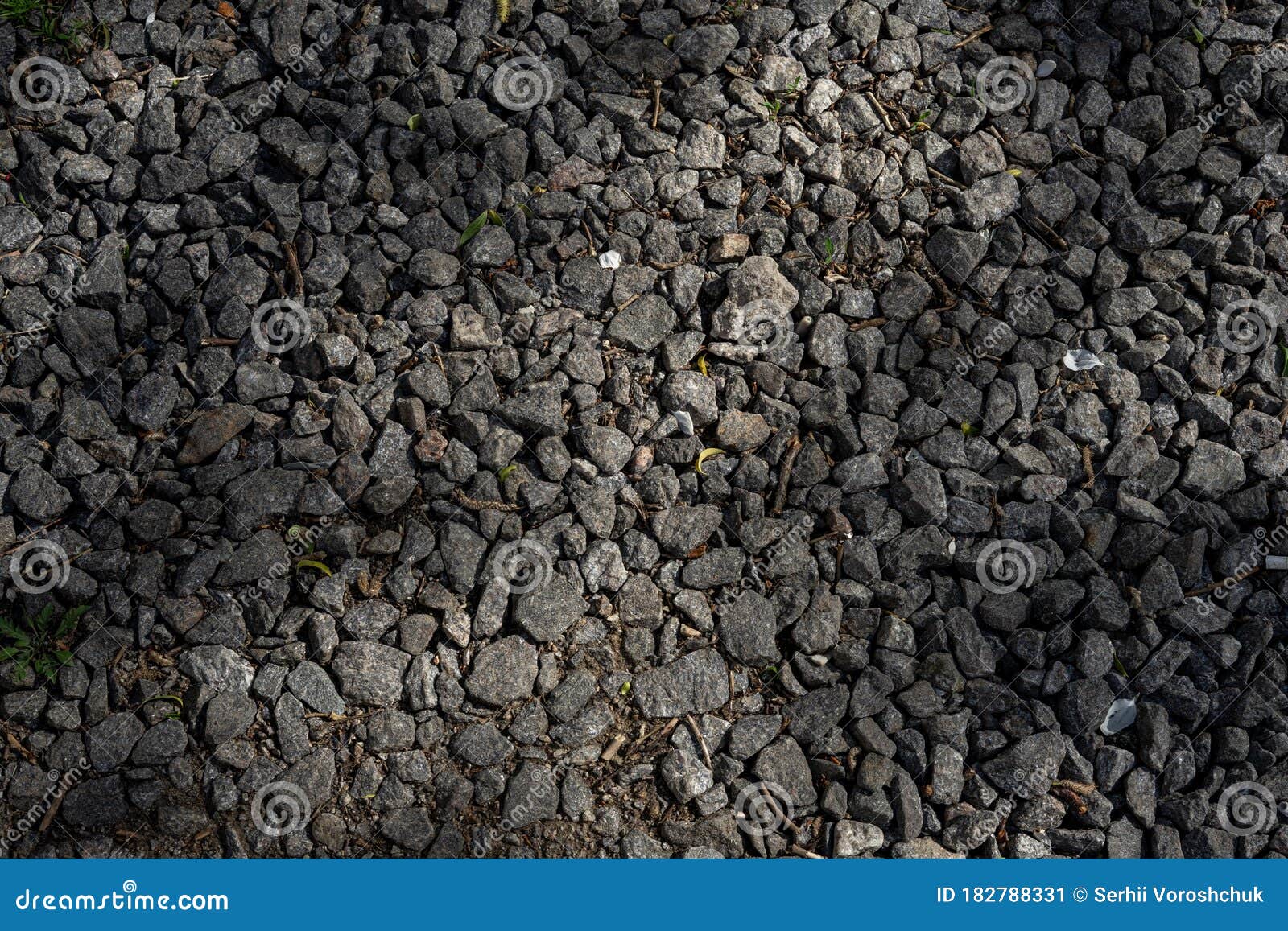 Large Compacted Rubble Lies on the Road. Macadam Stock Image - Image of ...