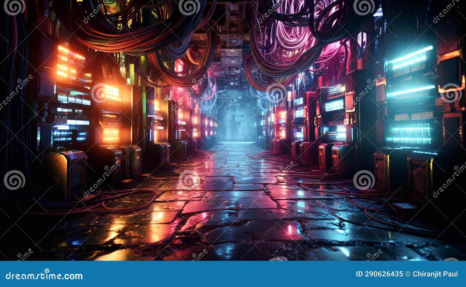 A Large Computer Room with a Lot of Wires Stock Image - Image of ...