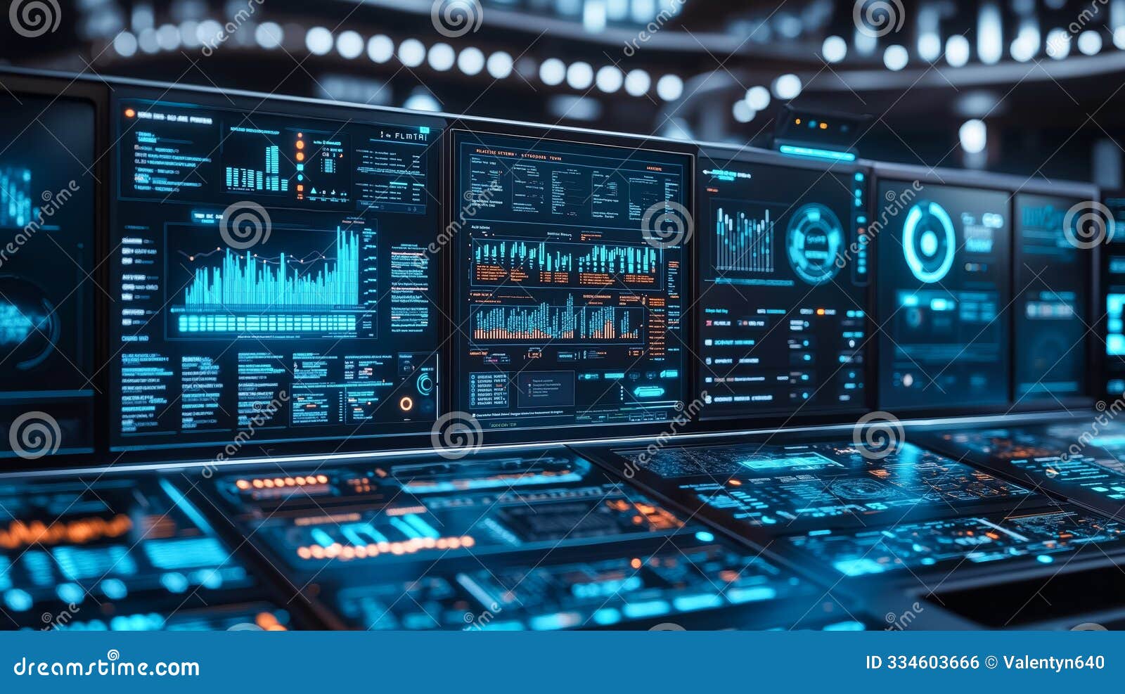 A Large Computer Screen with Multiple Monitors on it Stock Photo ...