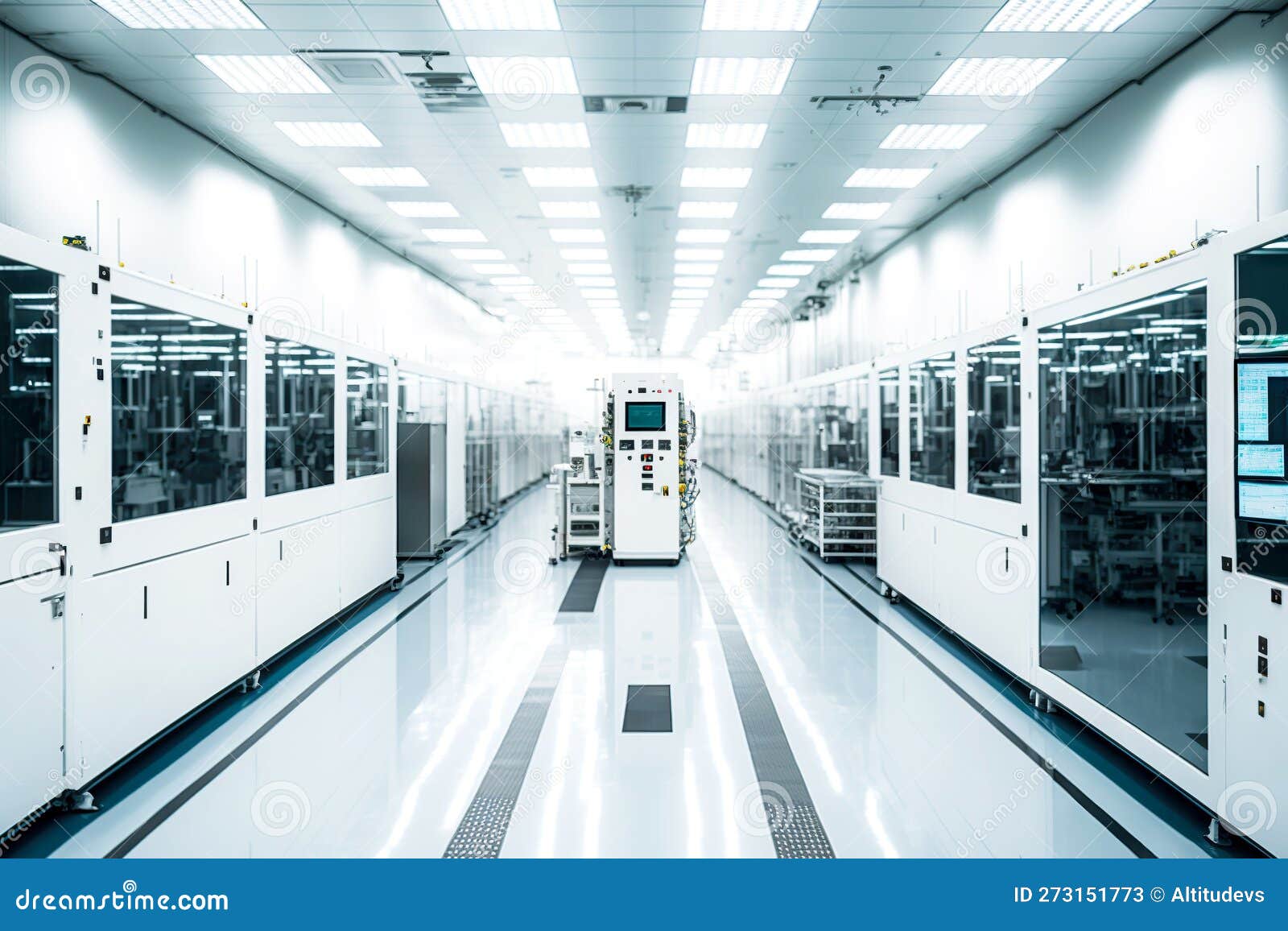 Large Computing Innovation Factory Wafer Semiconductor Manufacturing Stock Illustration ...