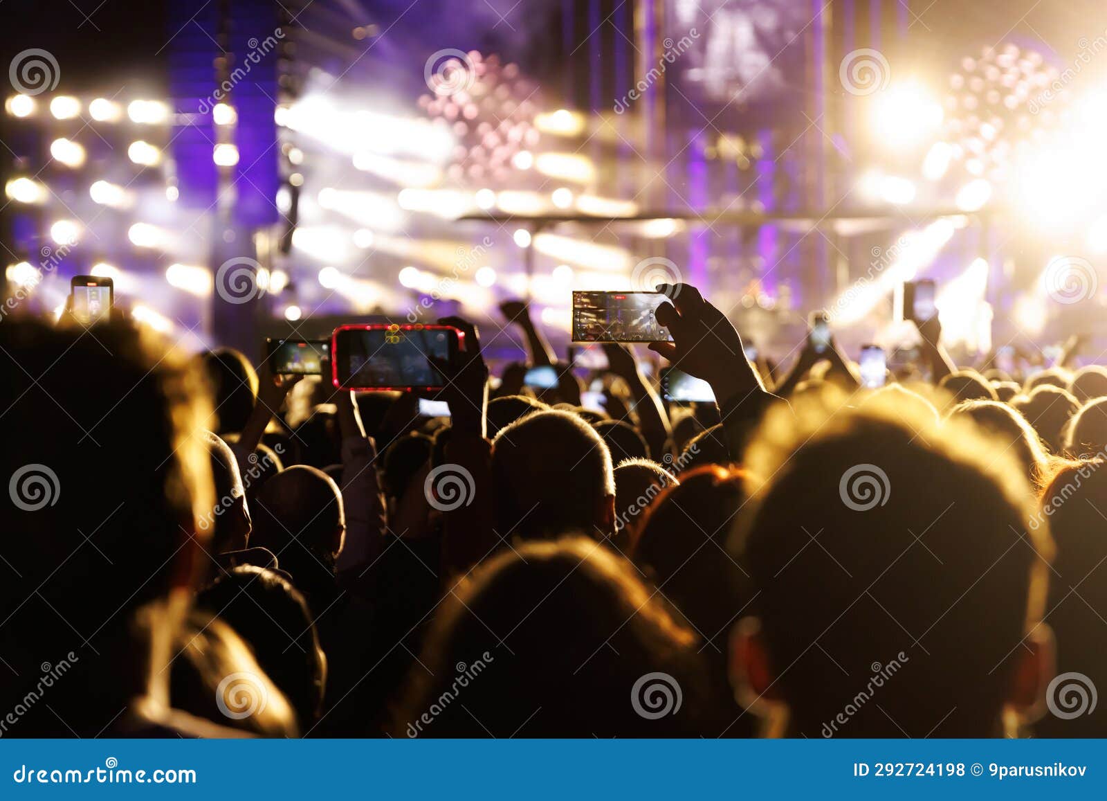 Large Concert Hall Filled with Happy Spectators before the Stage Stock ...