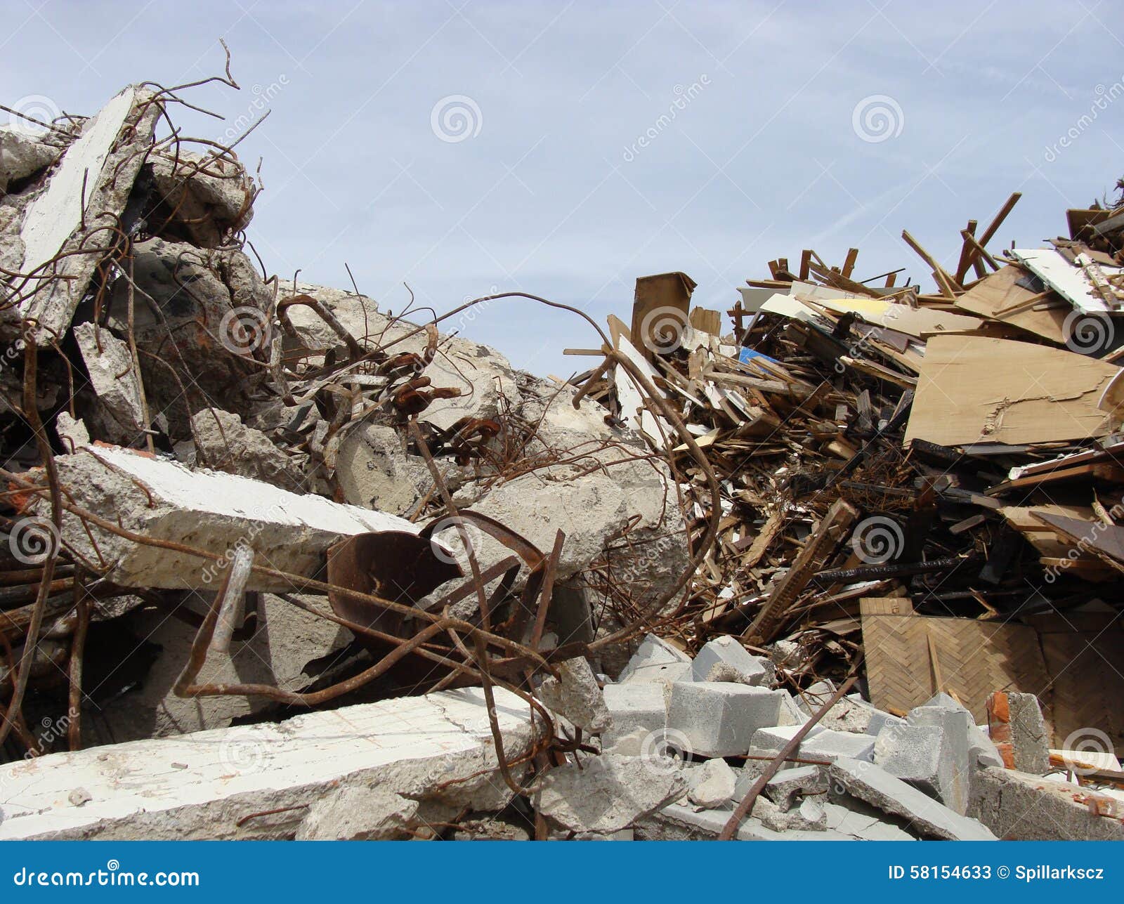 Large Concrete Chunks with Twisted Metal and Industrial Building Stock ...