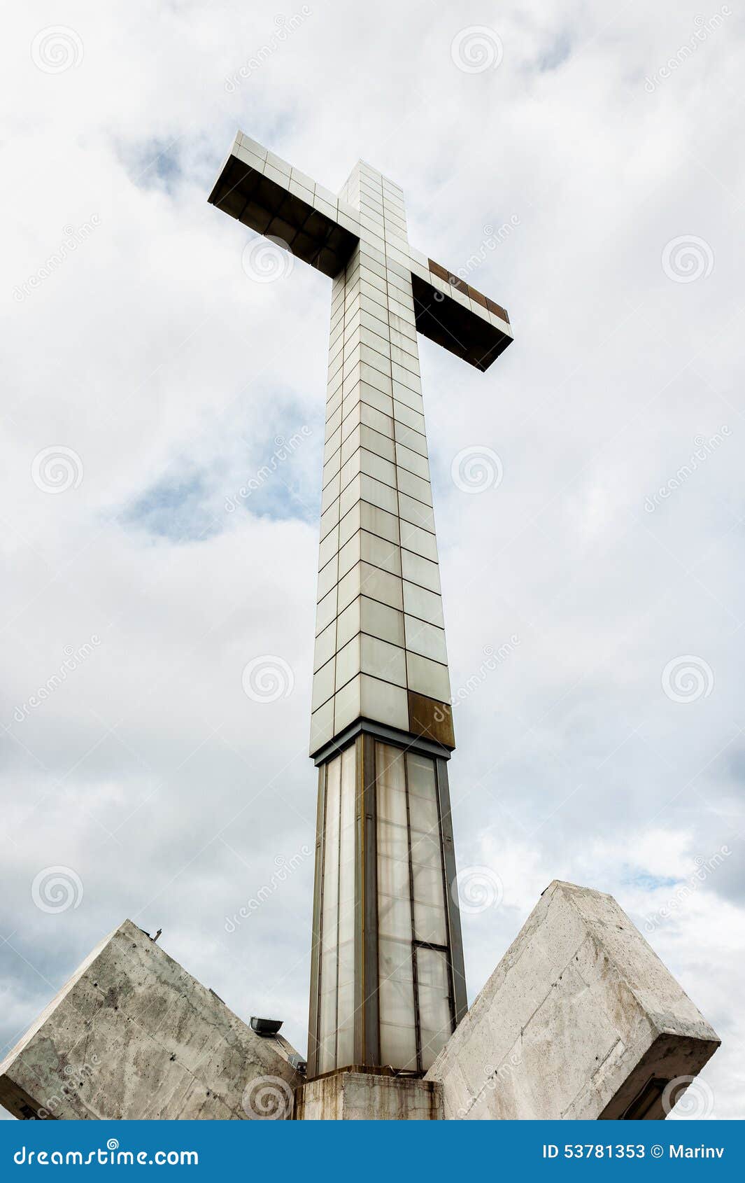 Large Concrete Cross Seen from a Low Perspective Stock Image - Image of ...