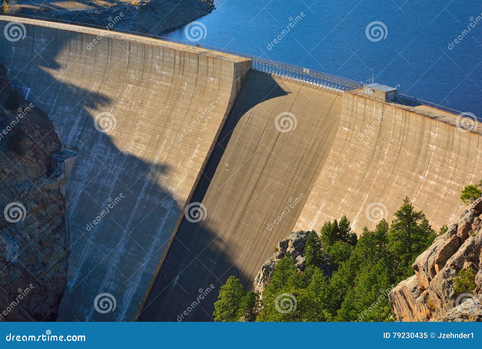 Large Concrete Dam and Reservoir Stock Image - Image of green, gorge ...