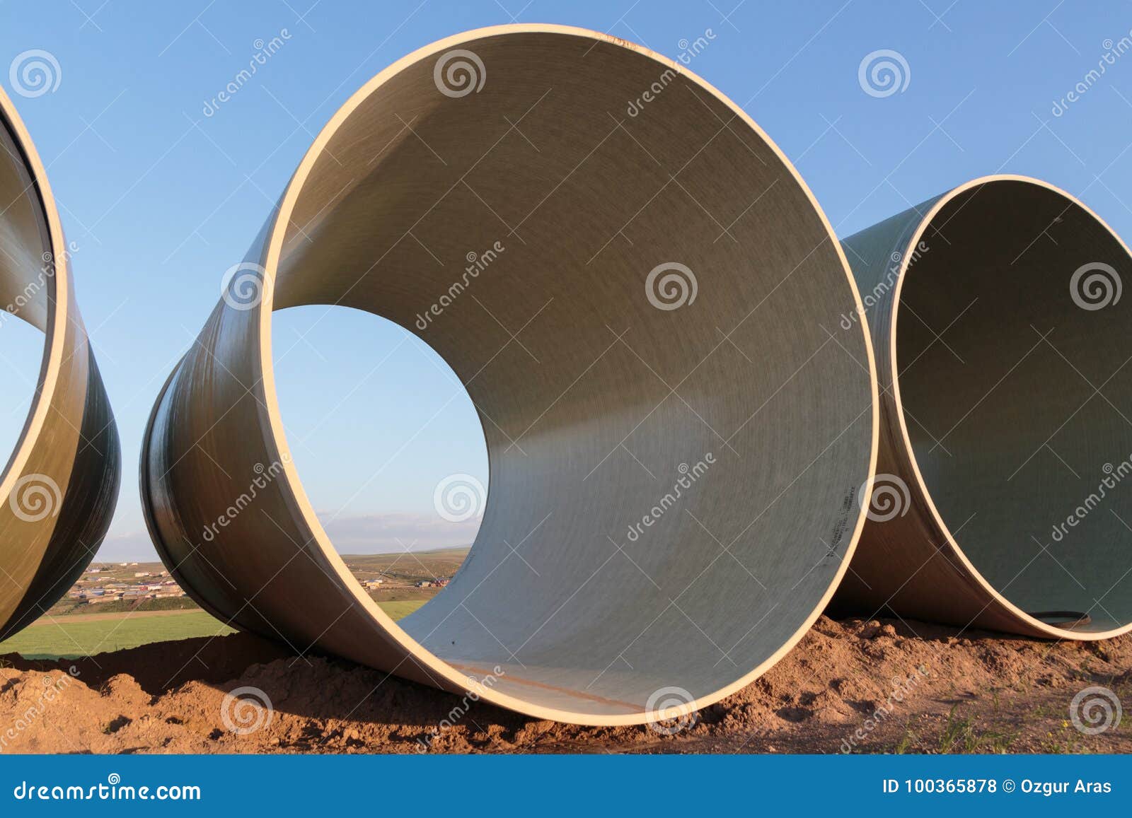 Large concrete pipes stock photo. Image of drainage - 100365878