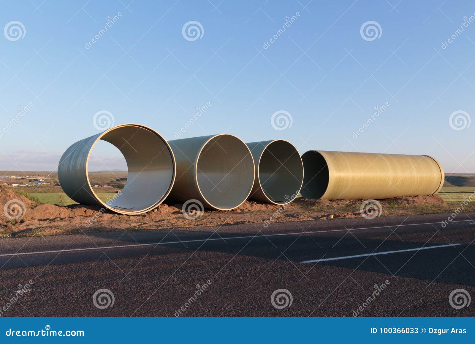 Large Concrete Pipes Waiting for Infrastructure Work Stock Image ...