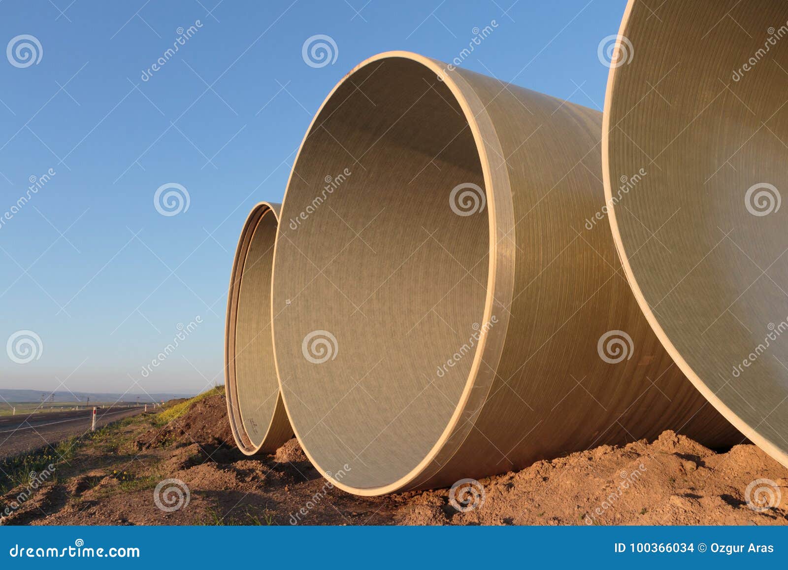 Large Concrete Pipes Waiting for Infrastructure Work Stock Photo ...
