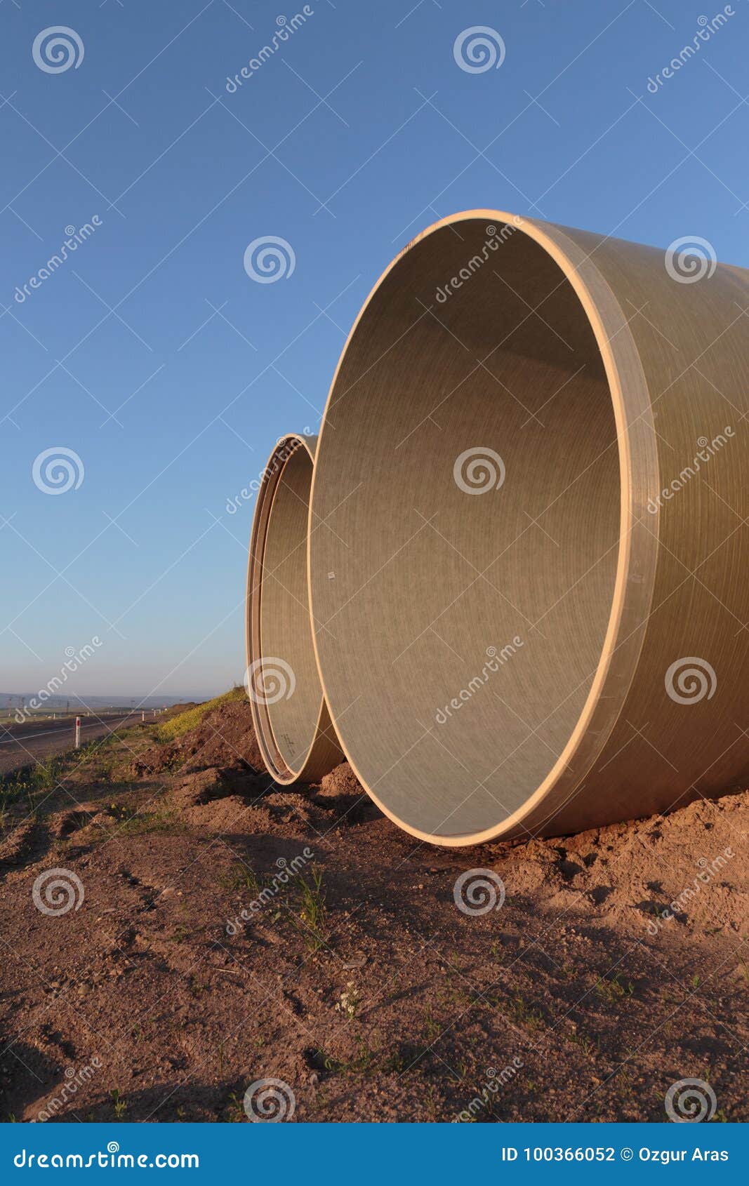 Large Concrete Pipes Waiting for Infrastructure Work Stock Photo ...