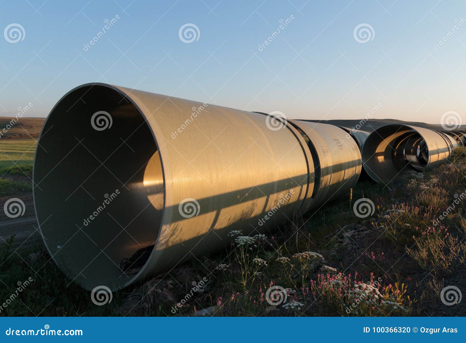 Large Concrete Pipes Waiting for Infrastructure Work Stock Photo ...