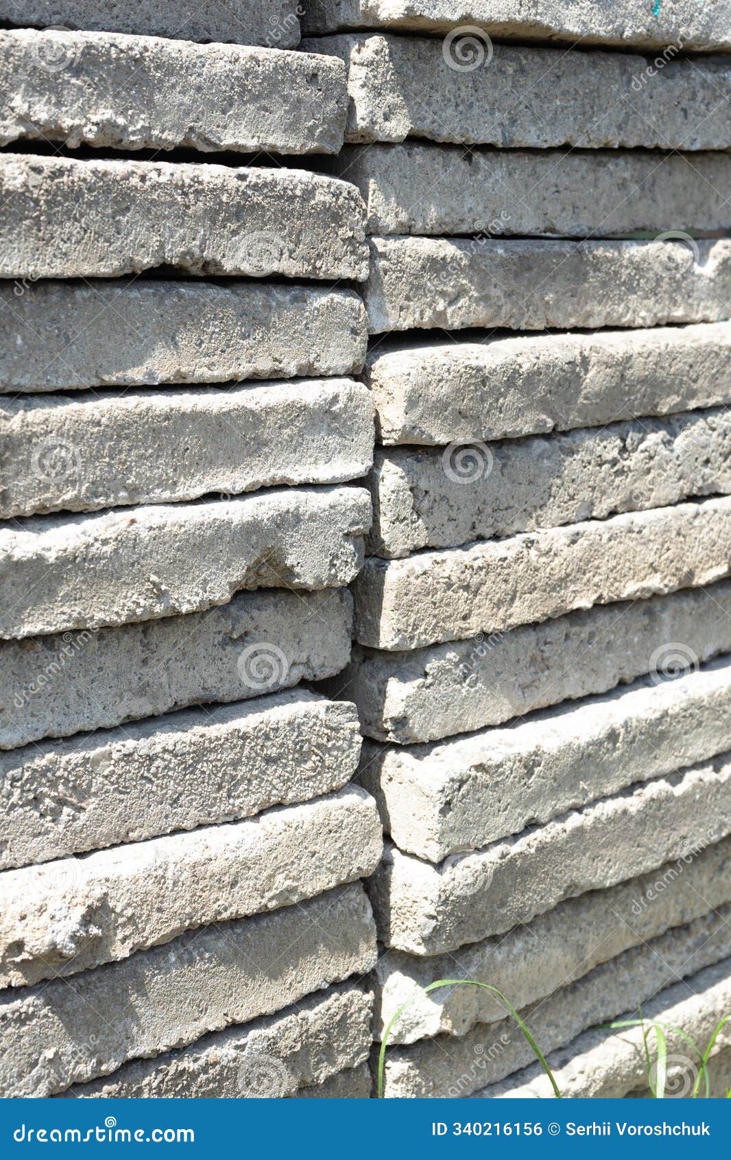 Large Concrete Slabs Stacked in a Stack Against a Bright Sun Stock ...