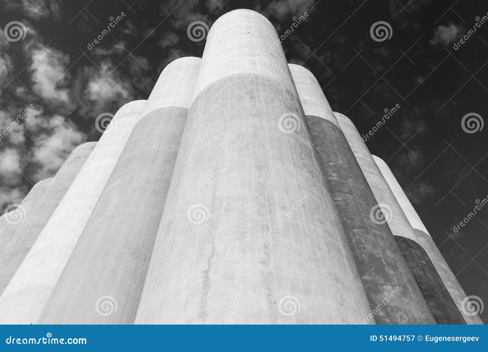 Large Concrete Tanks for Storage of Bulk Materials Stock Image - Image ...