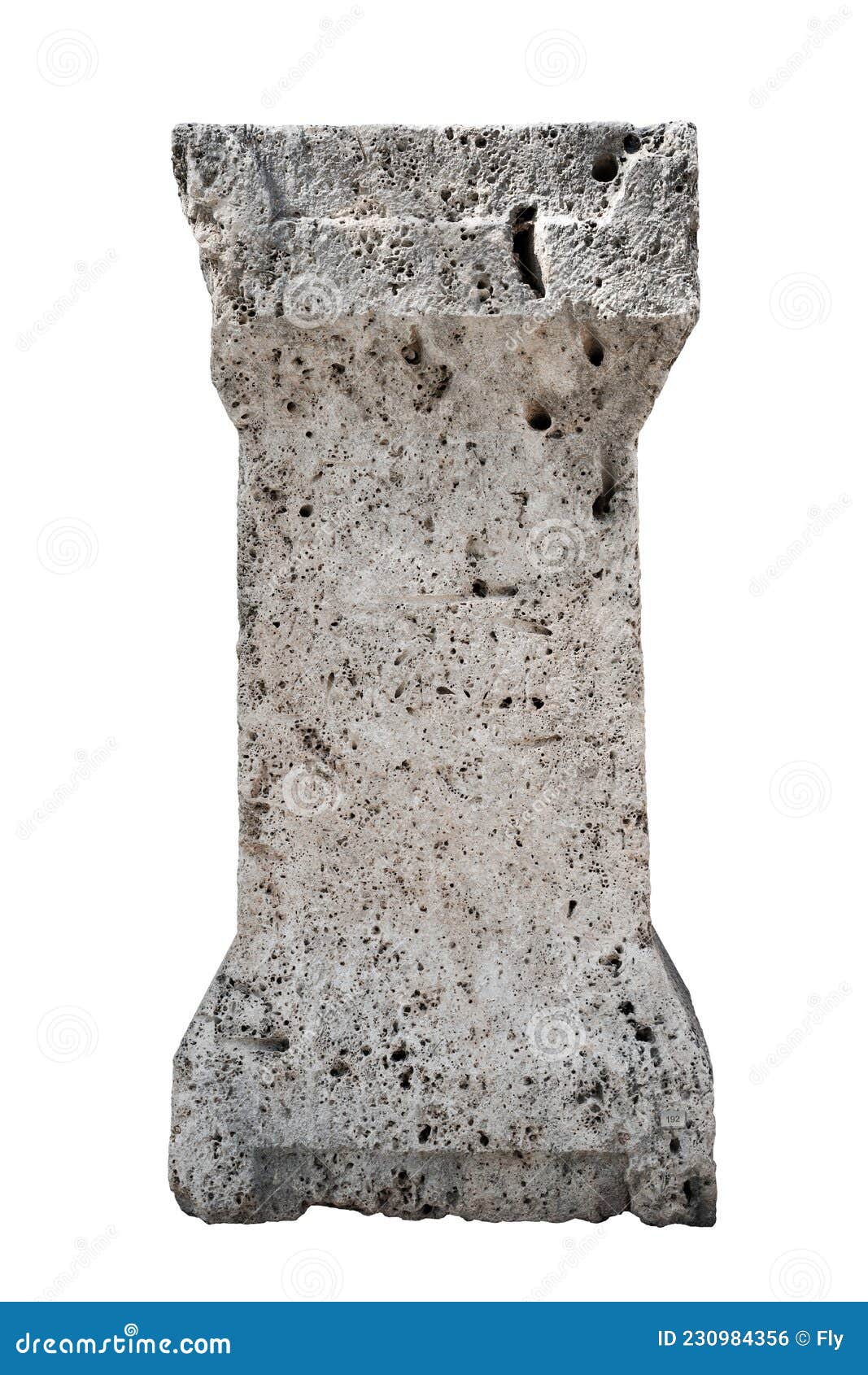 Large Conical Stone Column Isolated on White Background Stock Photo ...