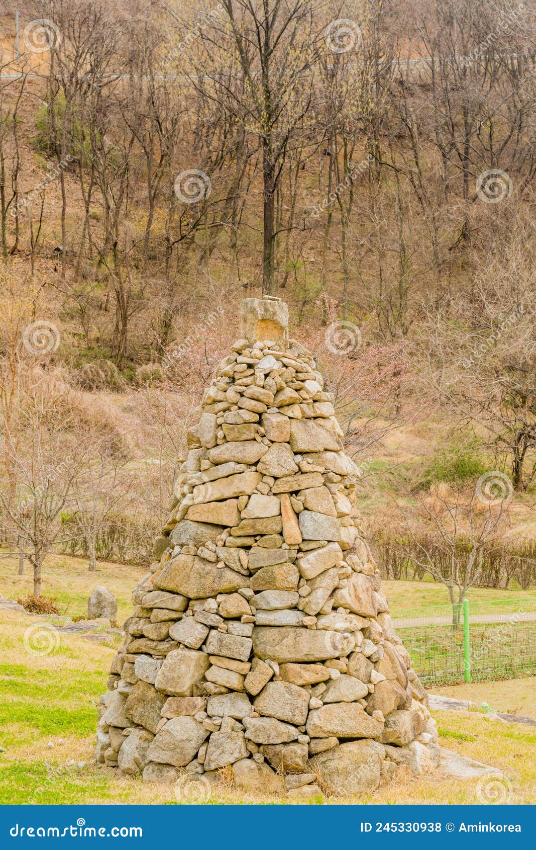 Large Conical Tower of Stack Stones Stock Photo - Image of balancing ...