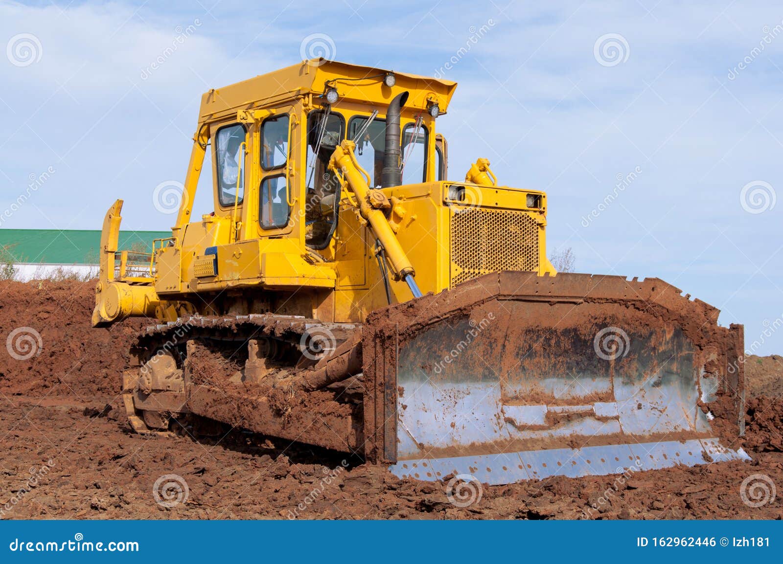Large Construction Bulldozer at a Construction Site Stock Photo - Image ...