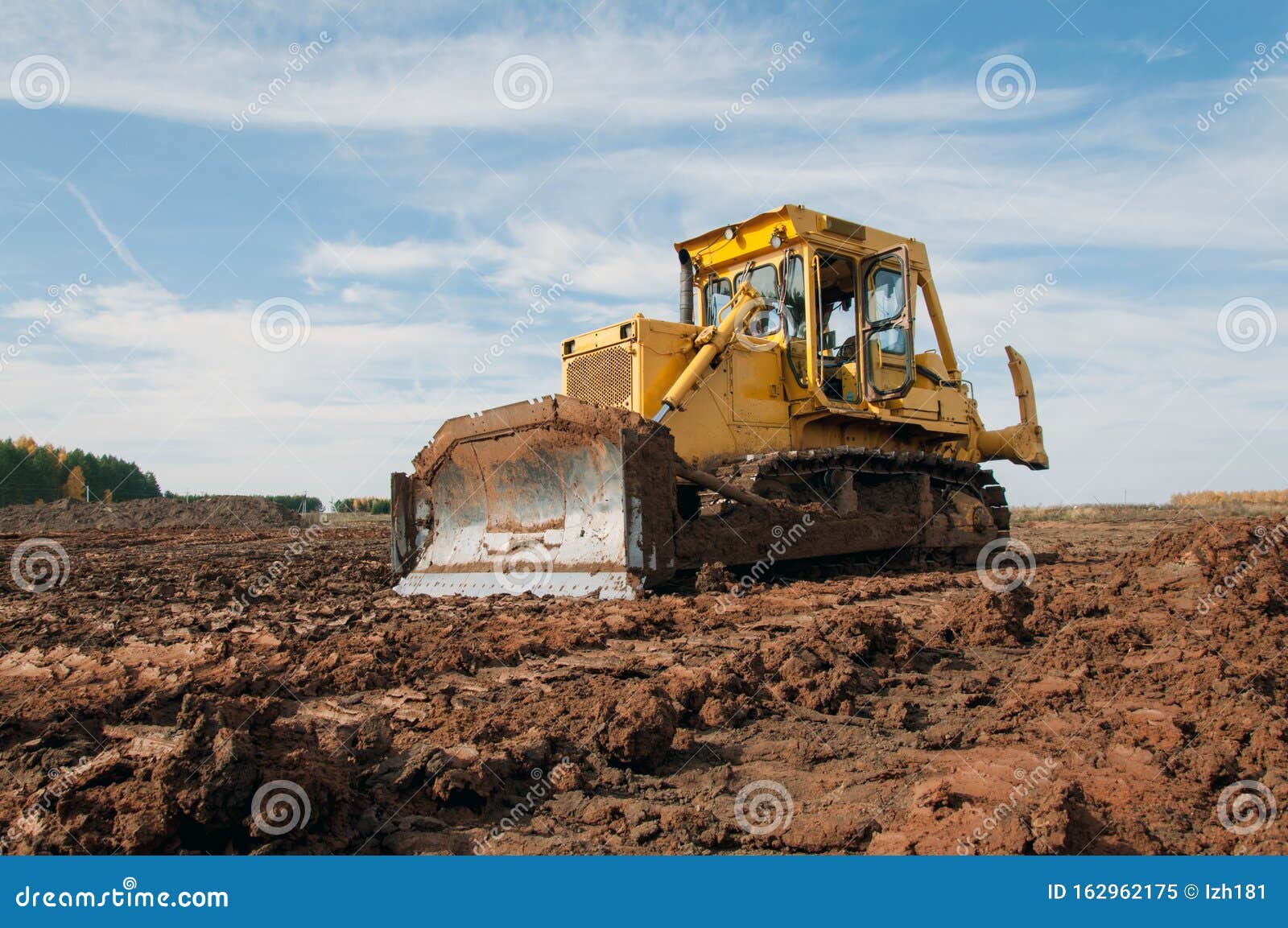 Construction Bulldozer Tractor Excavator Stock Photo | CartoonDealer ...