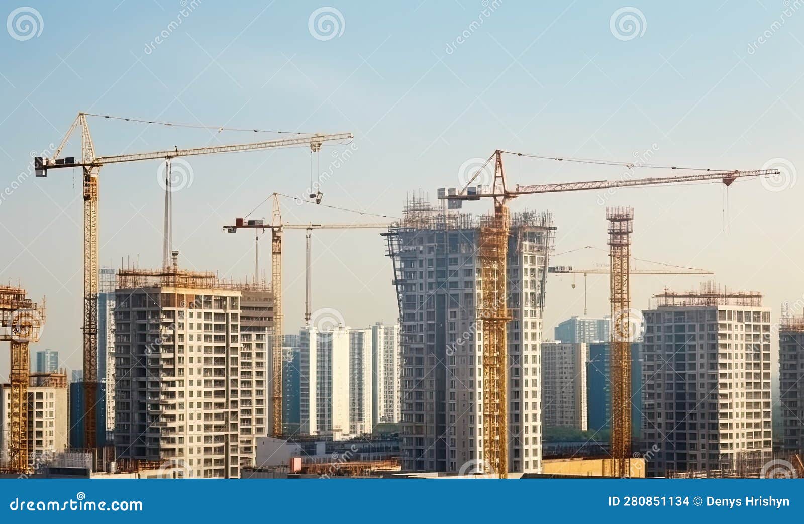 Large Construction Project with Multiple Buildings at Various Stages ...