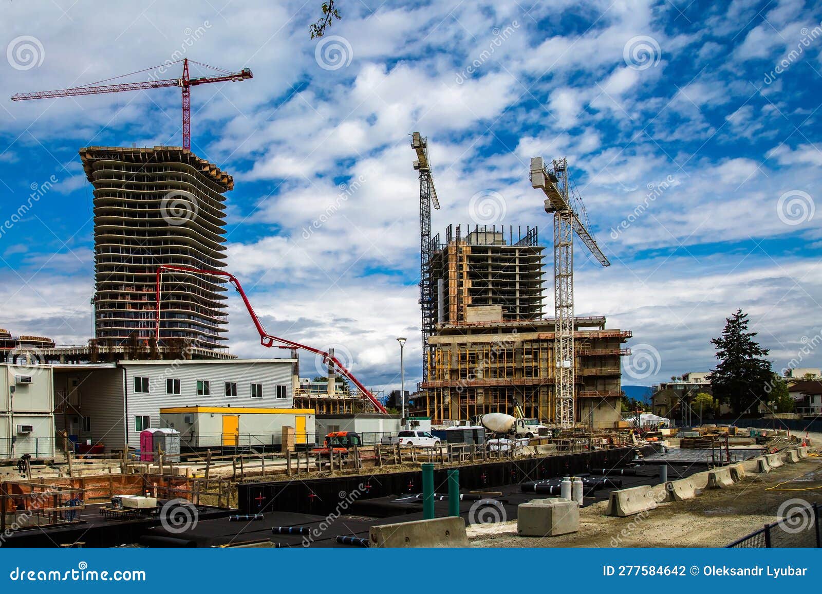 Construction Site with Cranes in Burnaby City Editorial Photography ...
