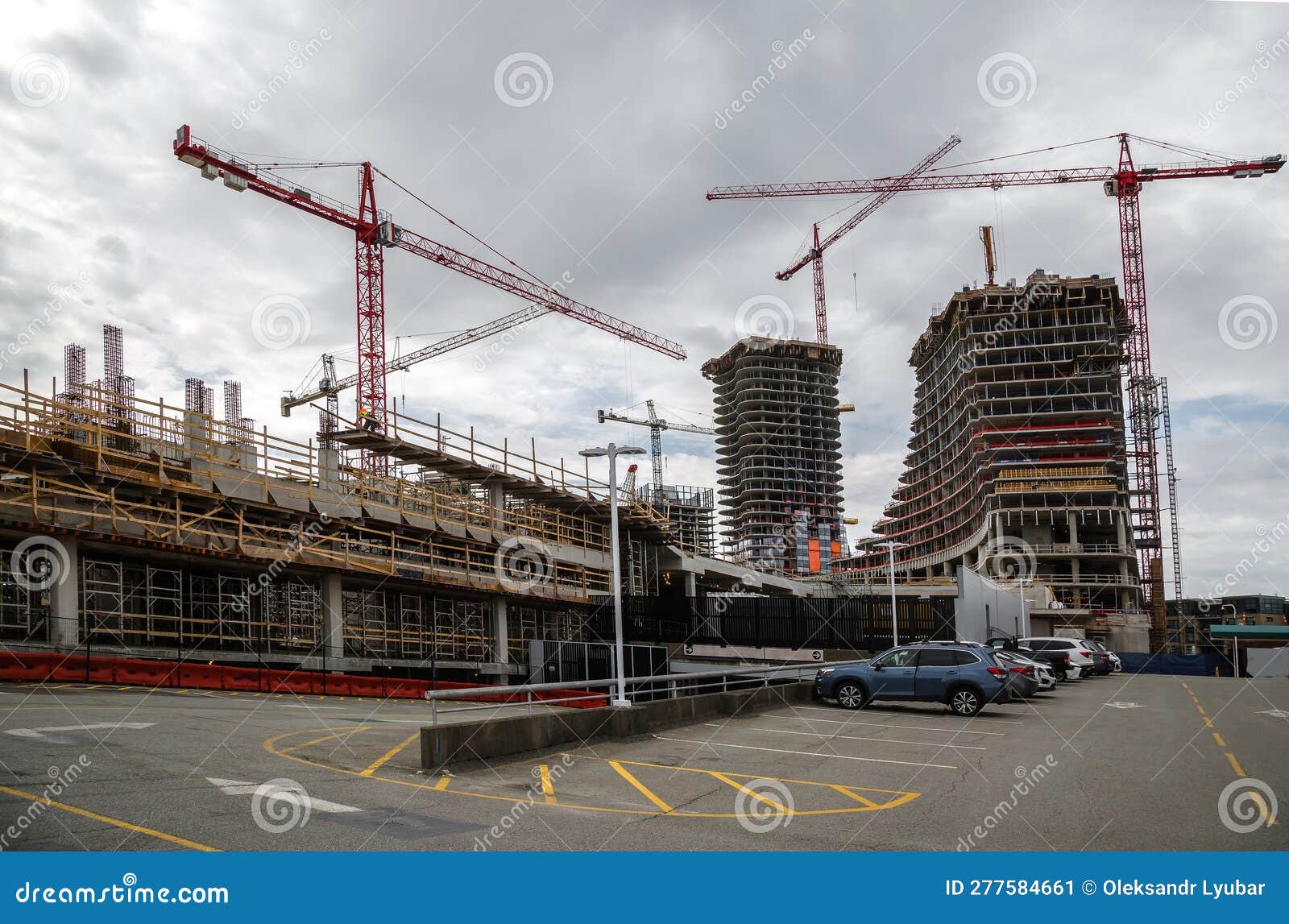 Construction Site with Cranes in Burnaby City Editorial Photo - Image ...