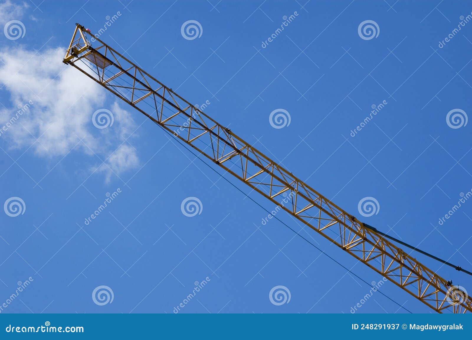 Large Construction Site Crane Working on a Building Complex with Clear ...