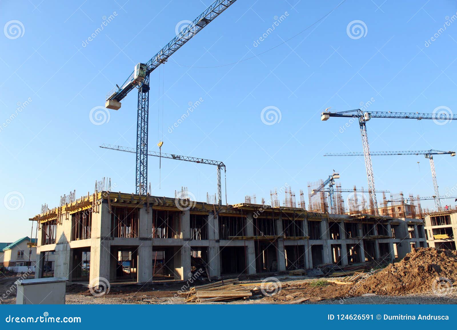 Large construction site stock image. Image of crane - 124626591