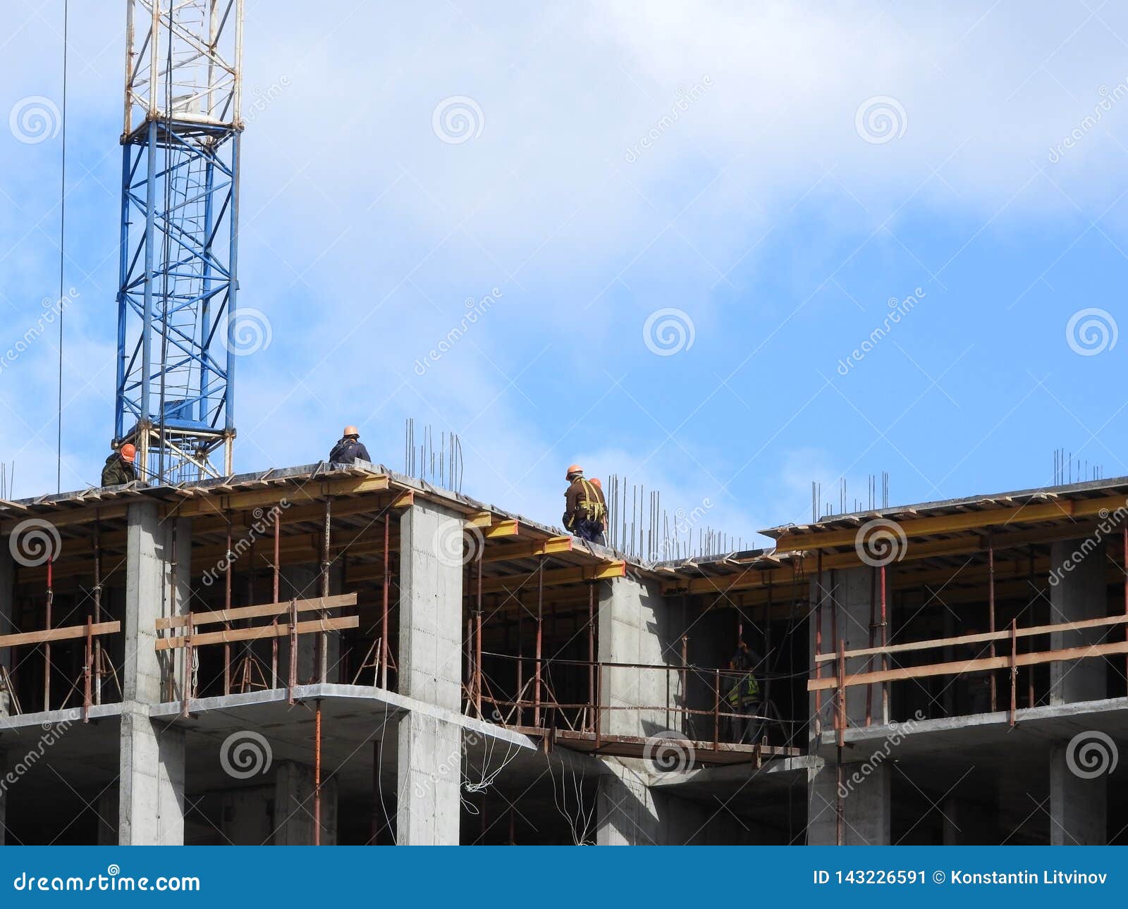 Large Construction Site, Including Several Cranes Working on the ...