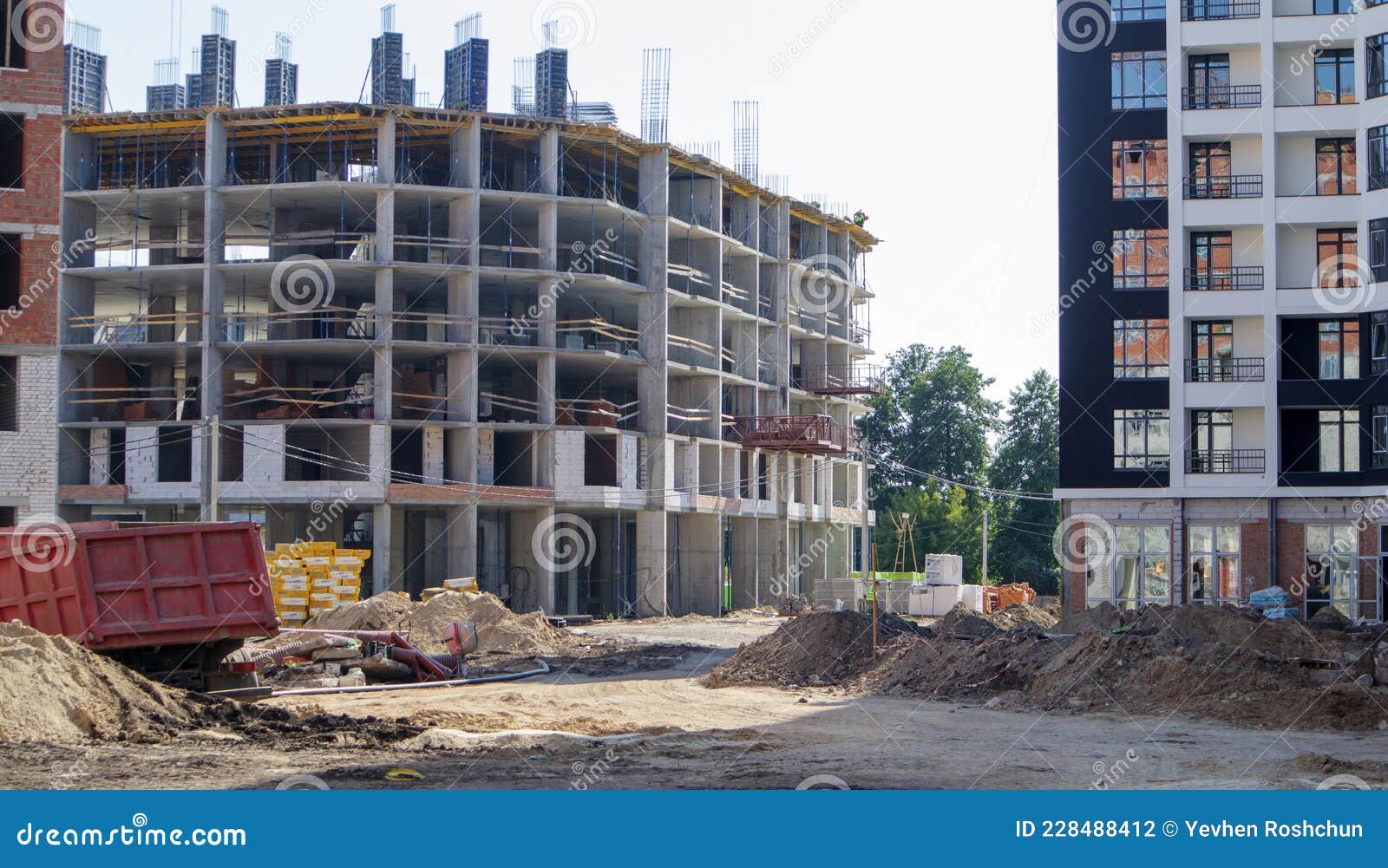 Large Construction Site. the Process of Capital Construction of a High ...