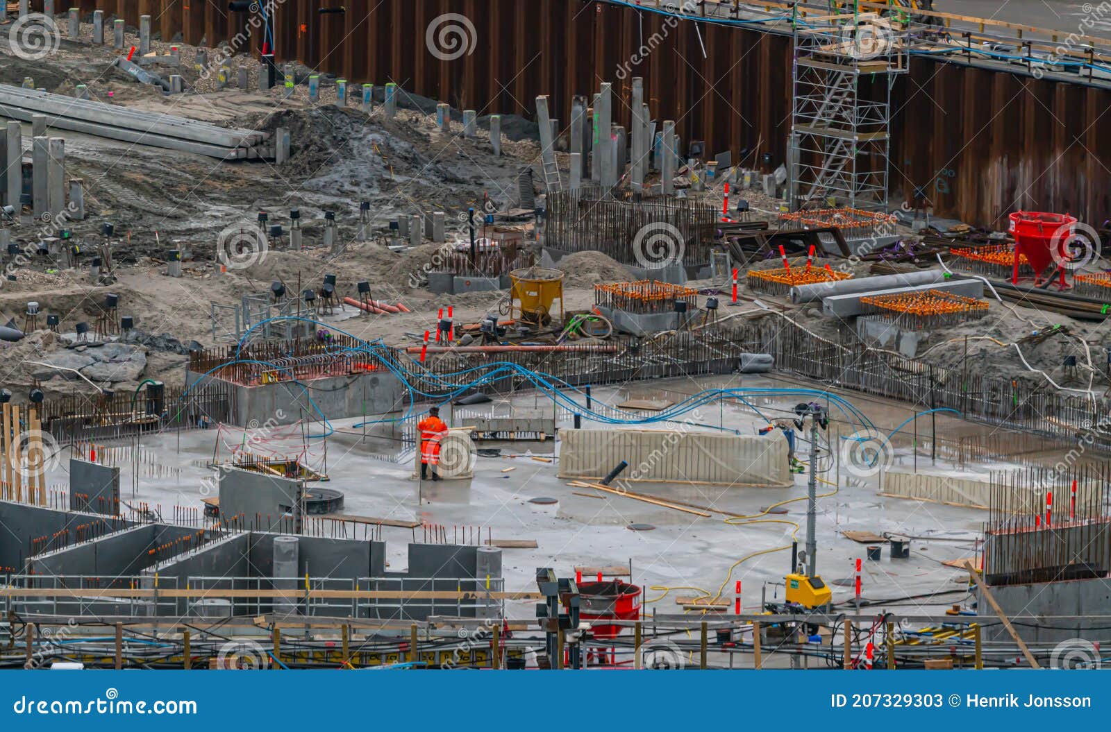Large Construction Work Site with People Working Editorial Stock Photo ...