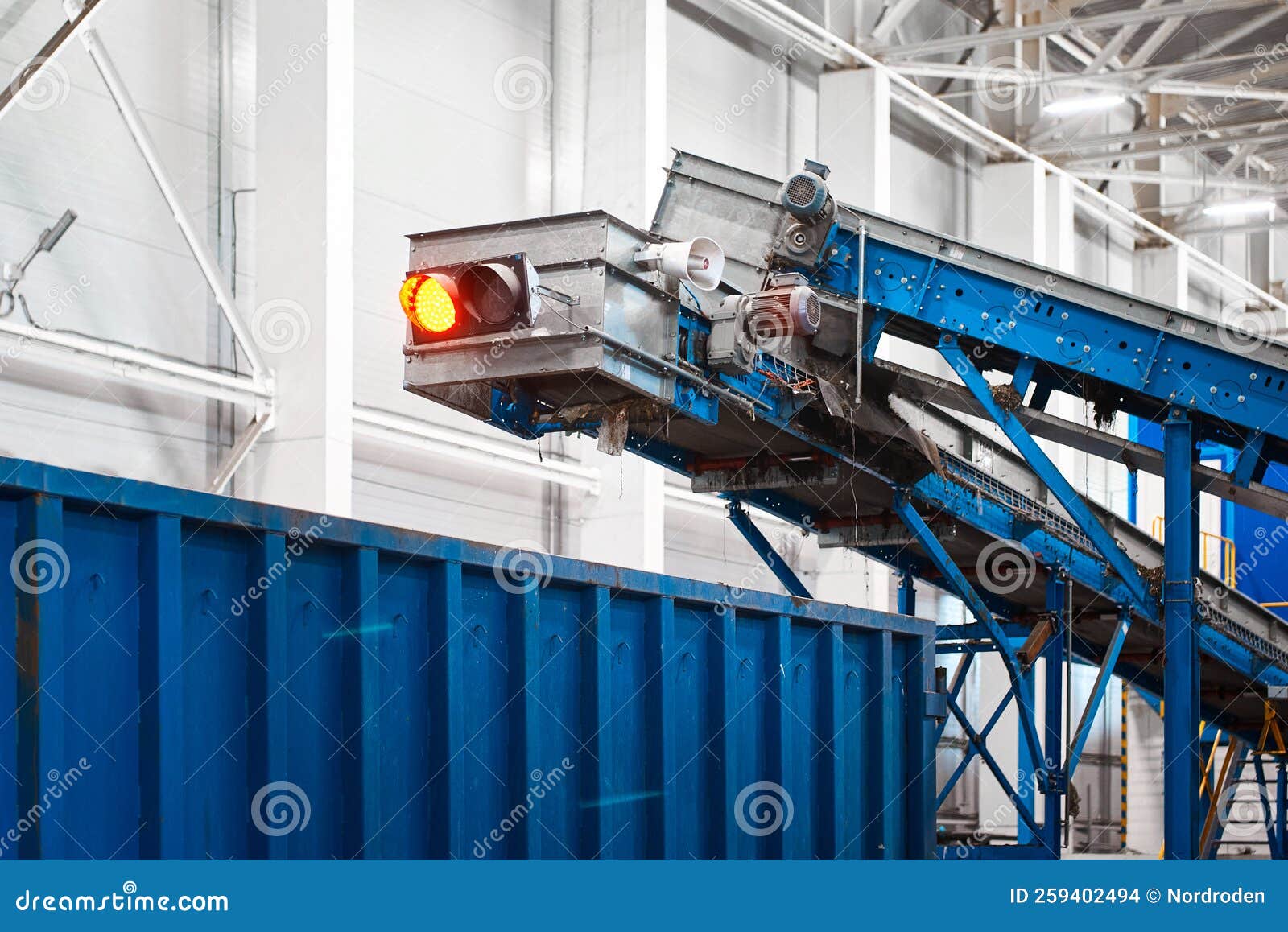 Large Container and Belt Conveyors Transporting Garbage Stock Photo ...