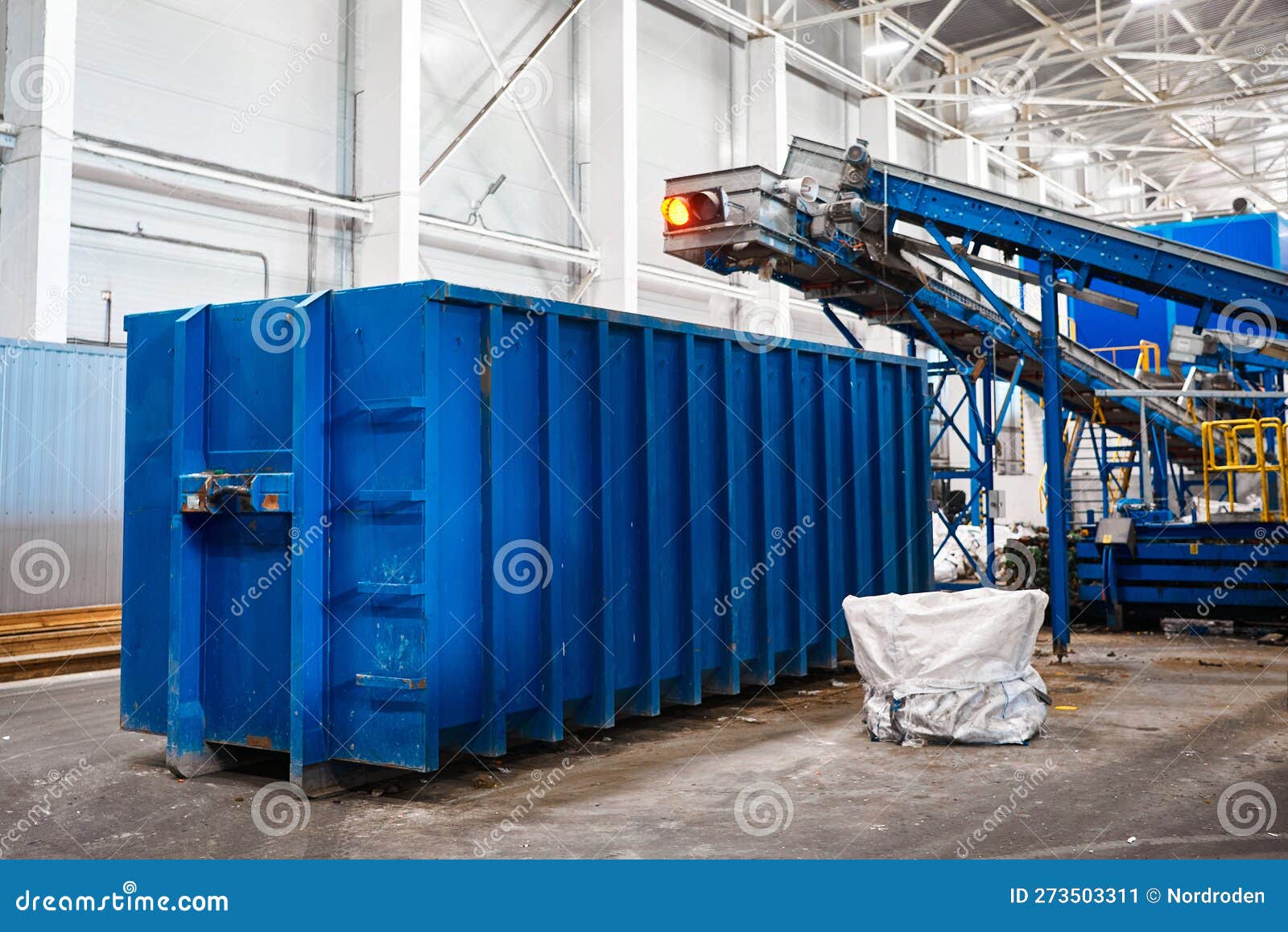 Large Container and Belt Conveyors Transporting Garbage Stock Image ...