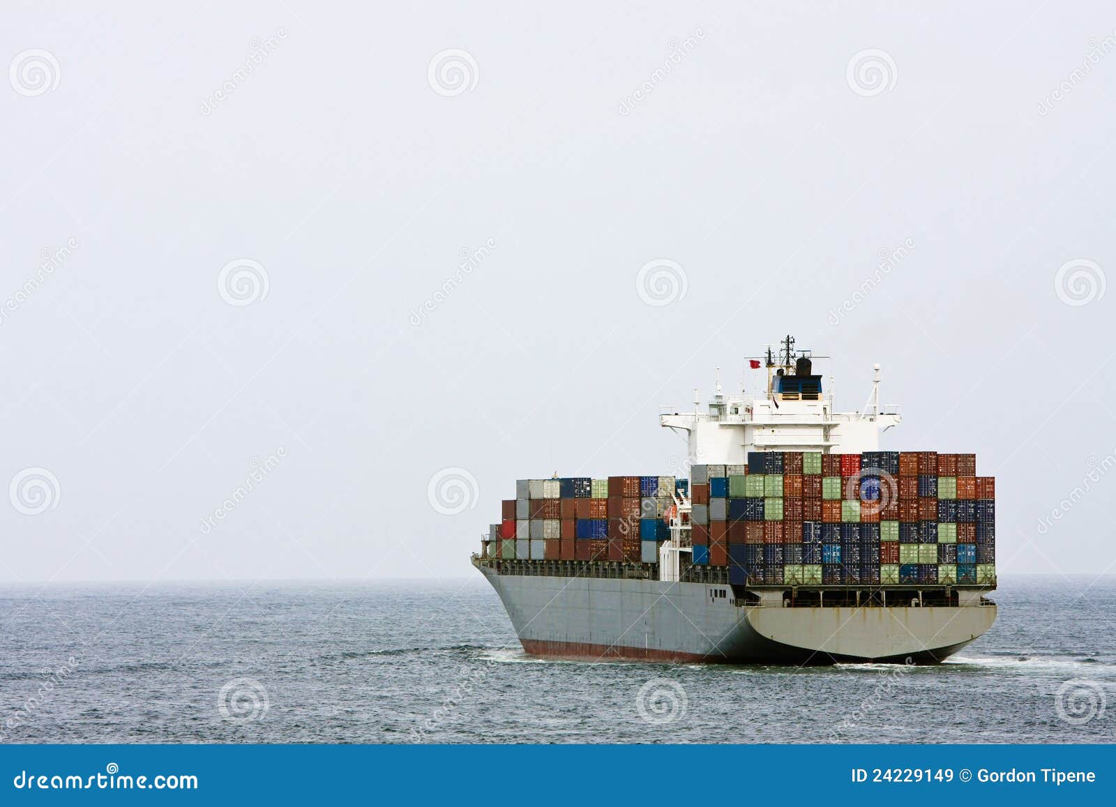 Large Container Cargo Ship at Sea. Stock Image - Image of harbor, ship ...