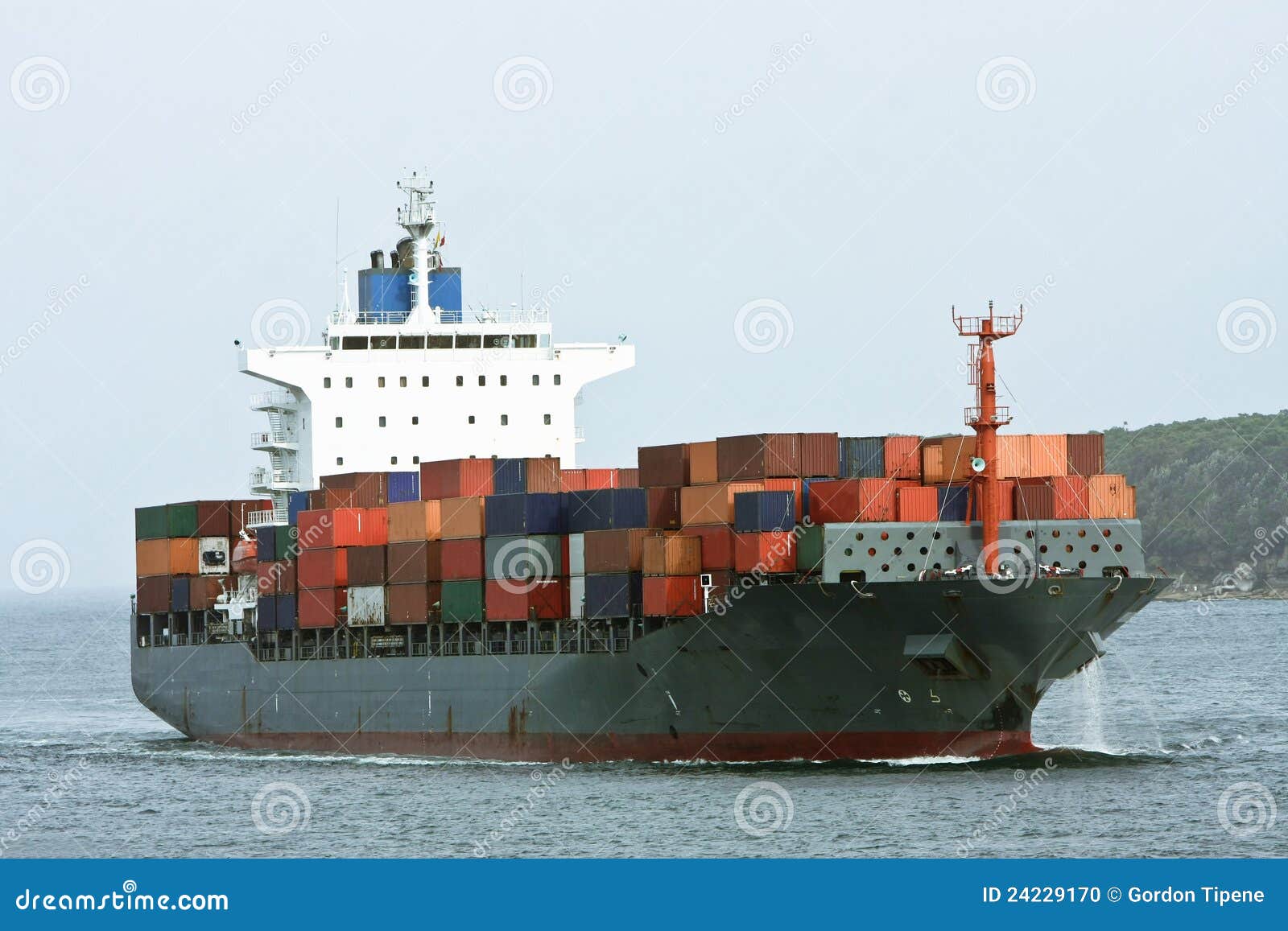 Large Container Cargo Ship at Sea. Stock Photo - Image of freight, size ...
