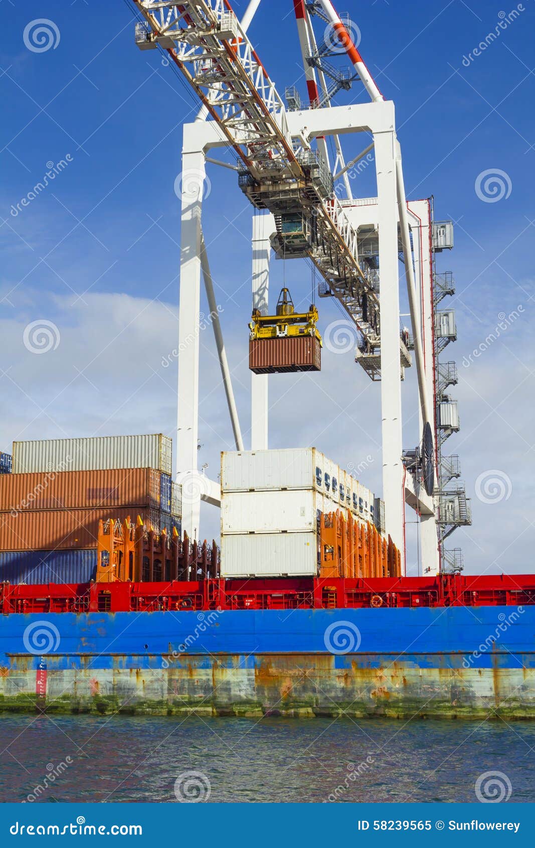 Large Container Crane Lifting a Container at Swanson Dock in the Port ...