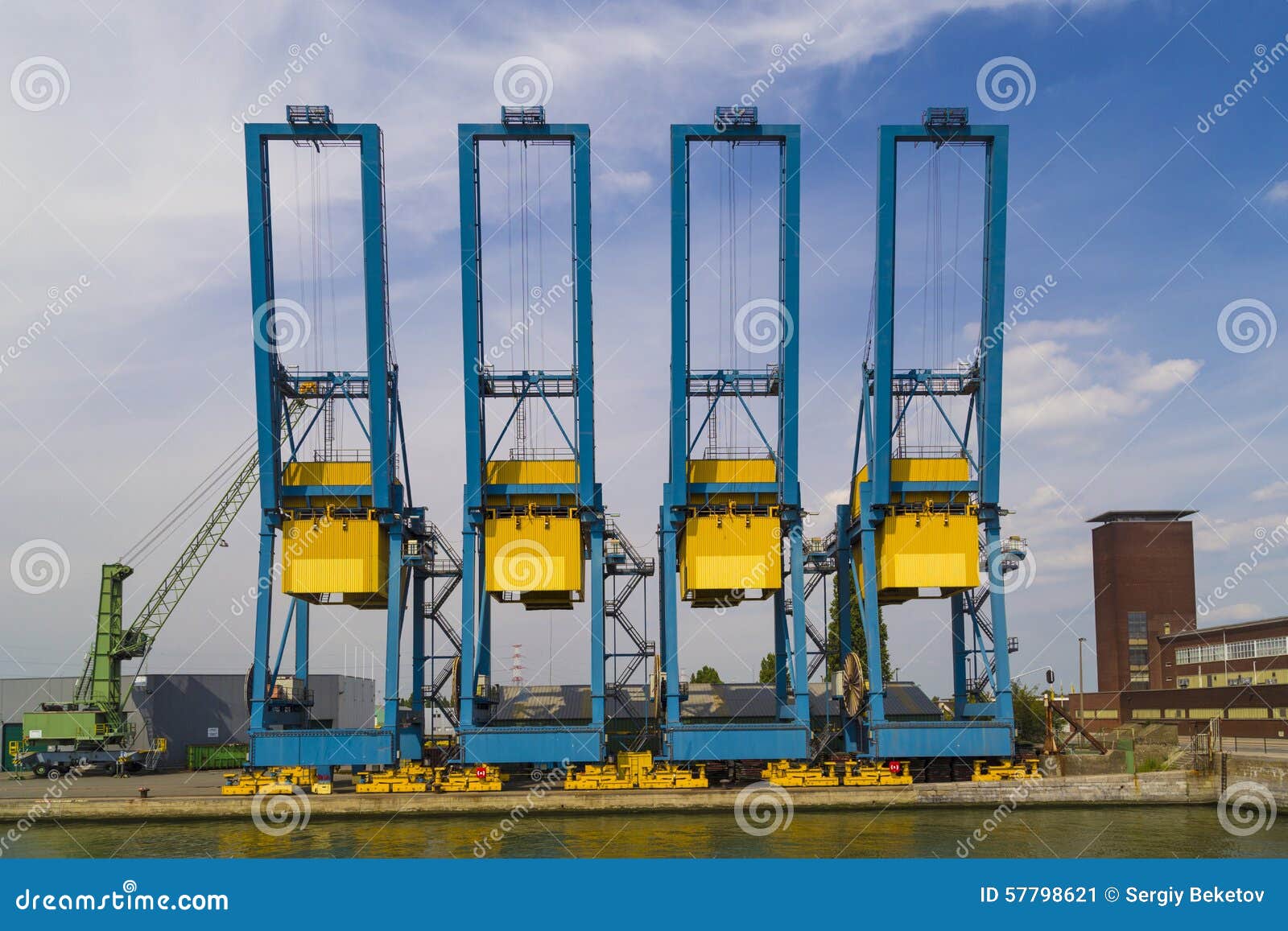 Large Container Cranes in Port of Antwerp Stock Image - Image of ...